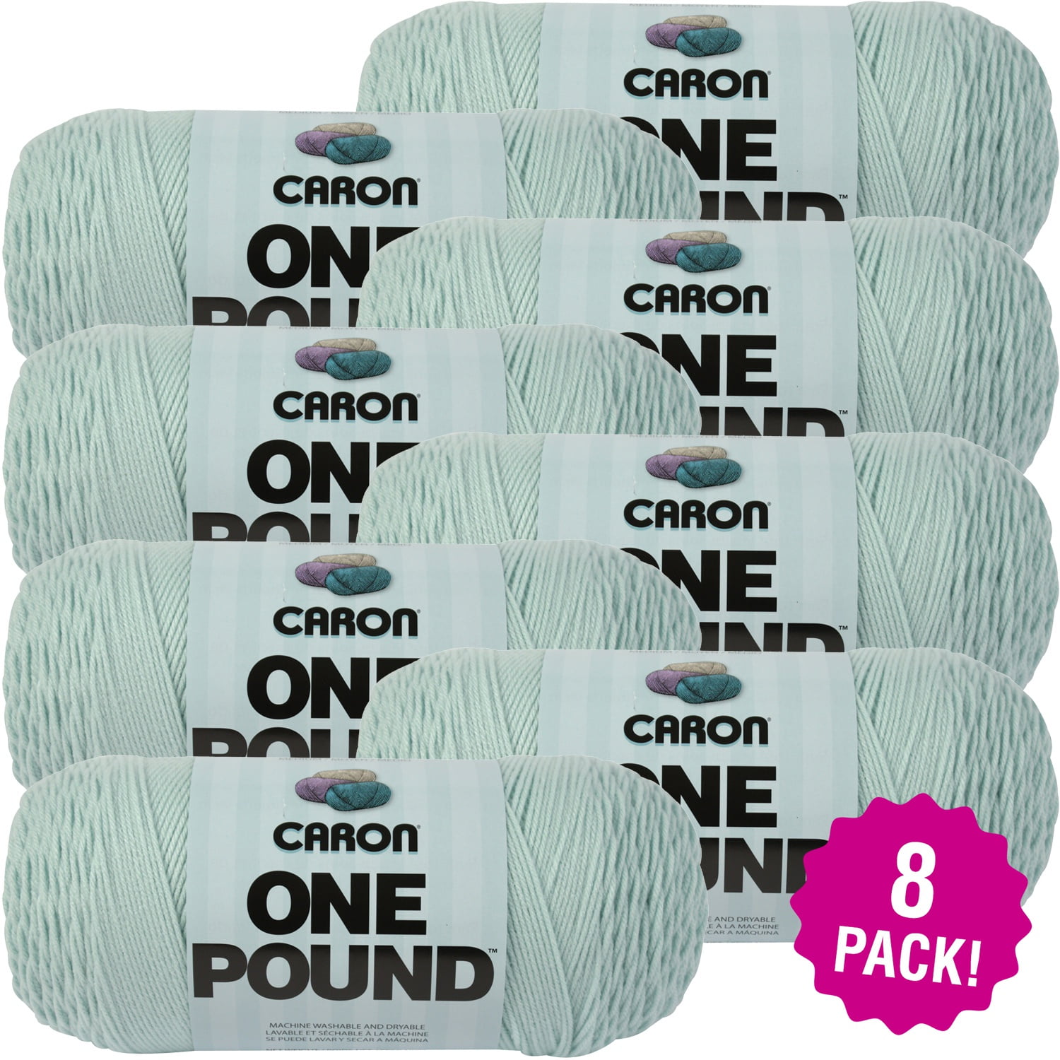 Caron One Pound Yarn - Pale Green, Multipack of 8 - Walmart.com