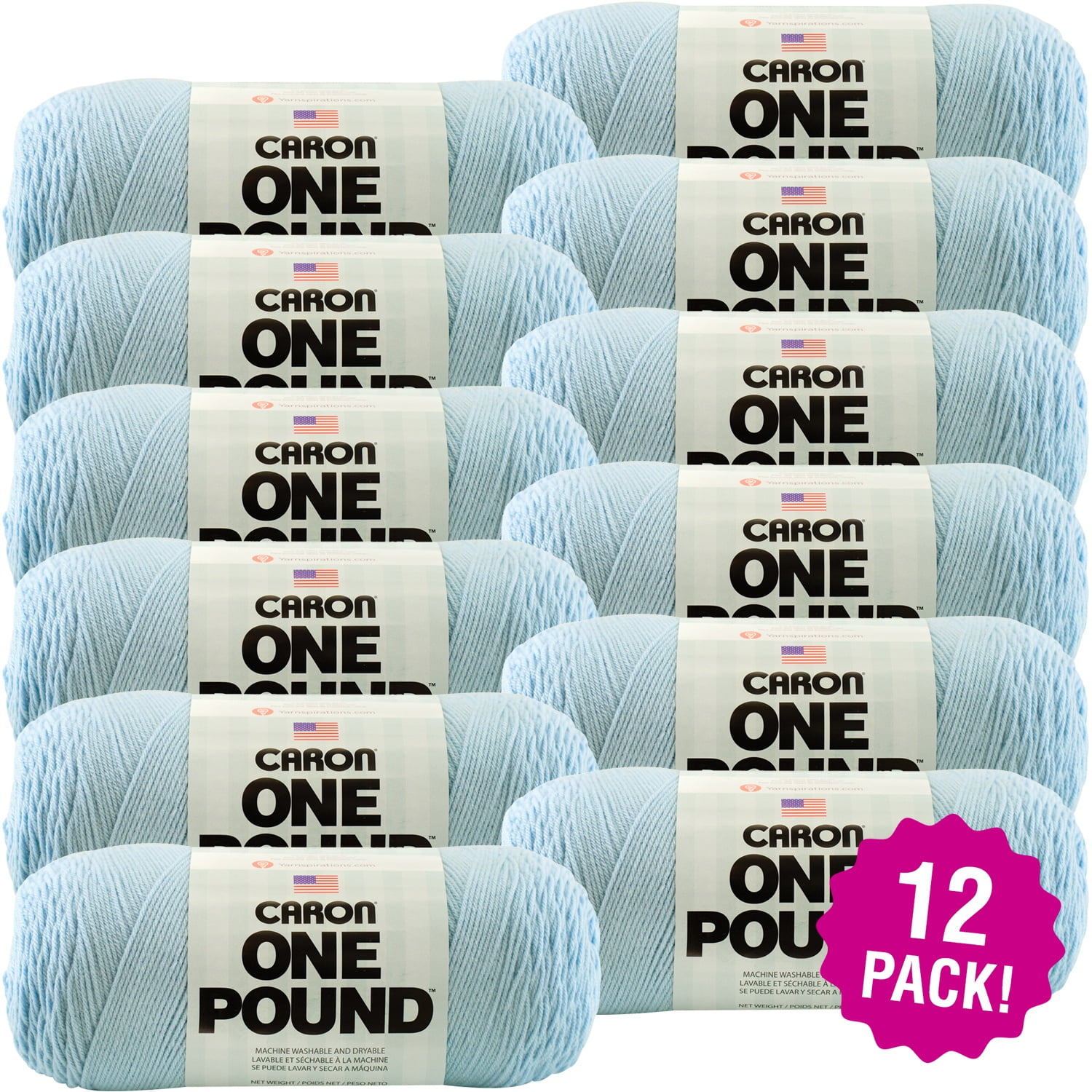 Caron One Pound Yarn - Sky Blue, Multipack of 12 - Walmart.com
