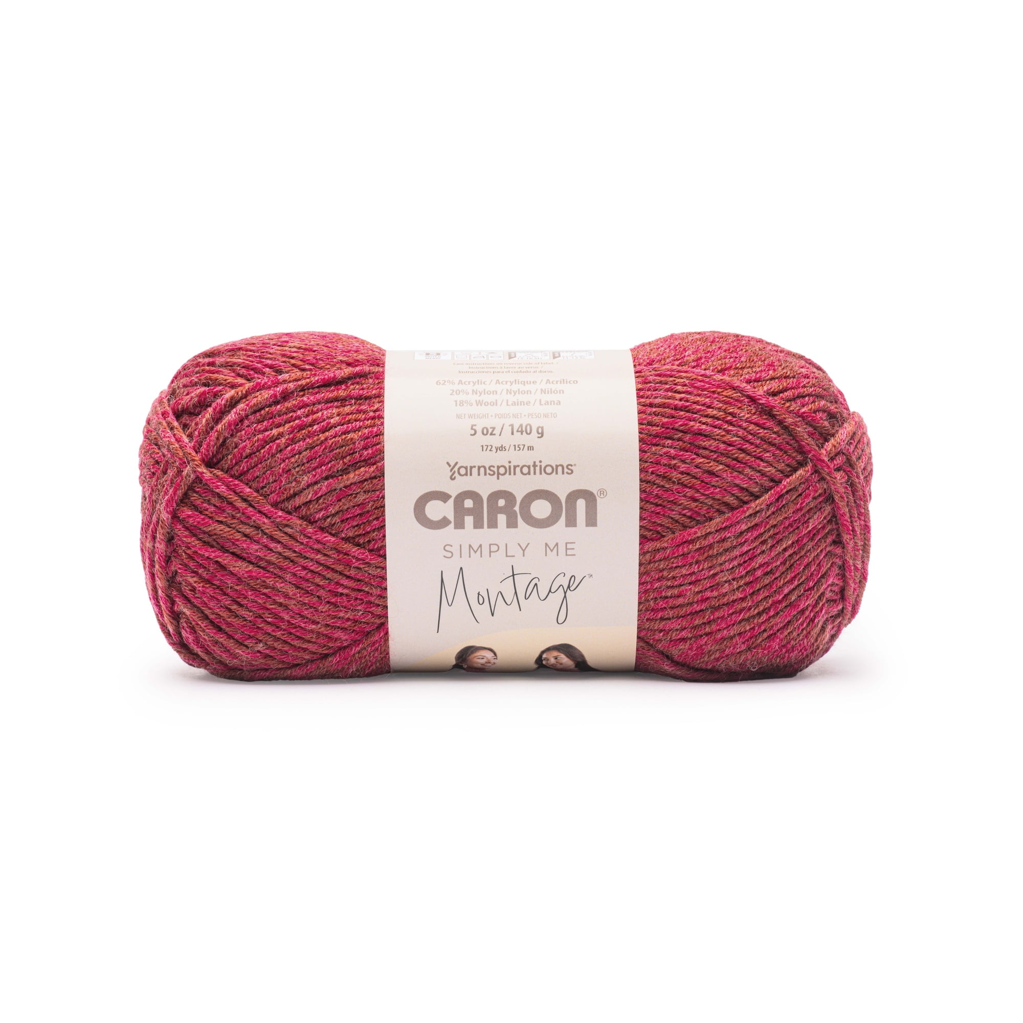 Caron® Simply Me Montage™ #5 Bulky Blend Yarn, Garnet 5oz/140g 172 ...