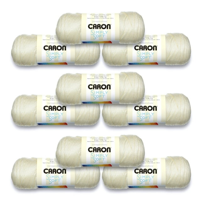 Caron® Simply Soft® #4 Medium Acrylic Yarn, Off White 6oz/170g, 315 ...