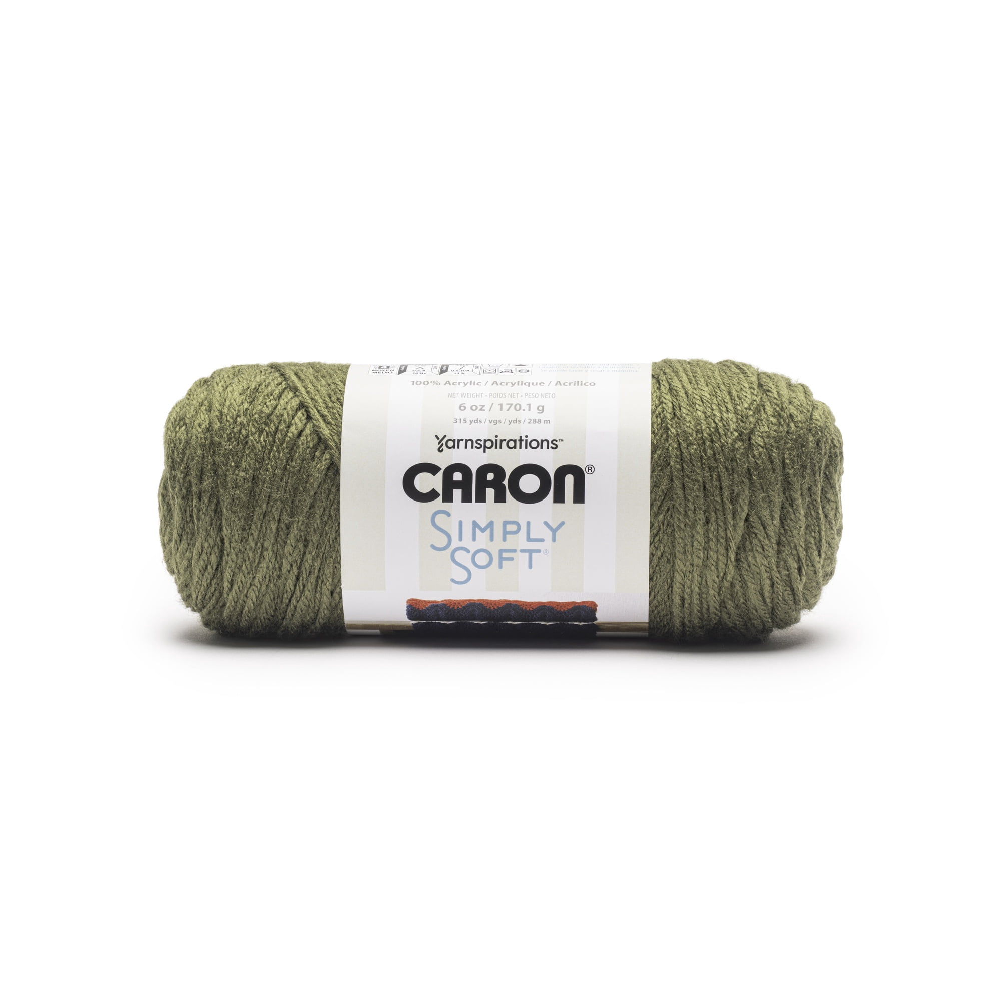 Caron® Simply Soft™ #4 Worsted (Medium) Acrylic Yarn, Army Green 6oz ...