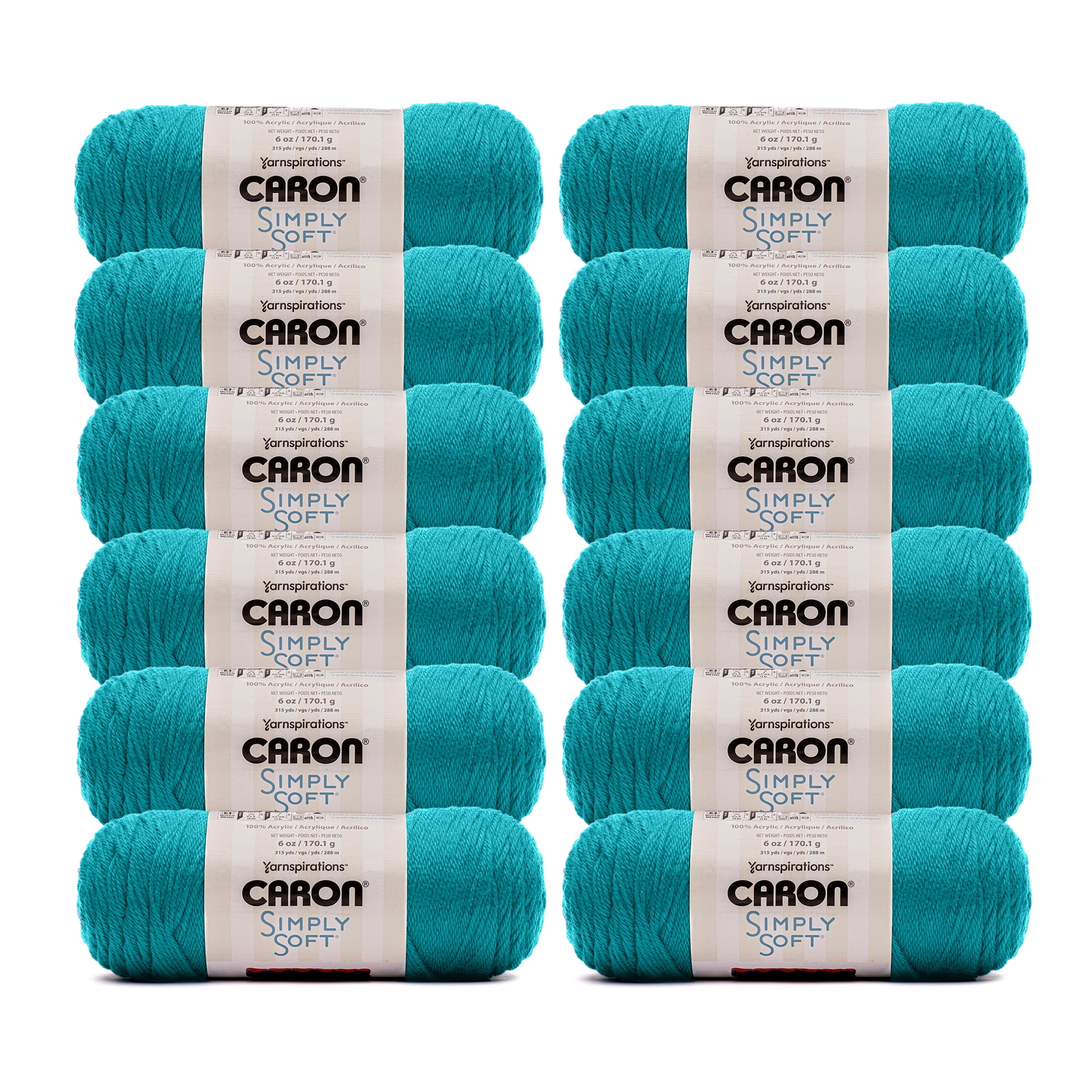 Caron® Simply Soft® Brites #4 Medium Acrylic Yarn, Blue Mint 6oz/170g ...