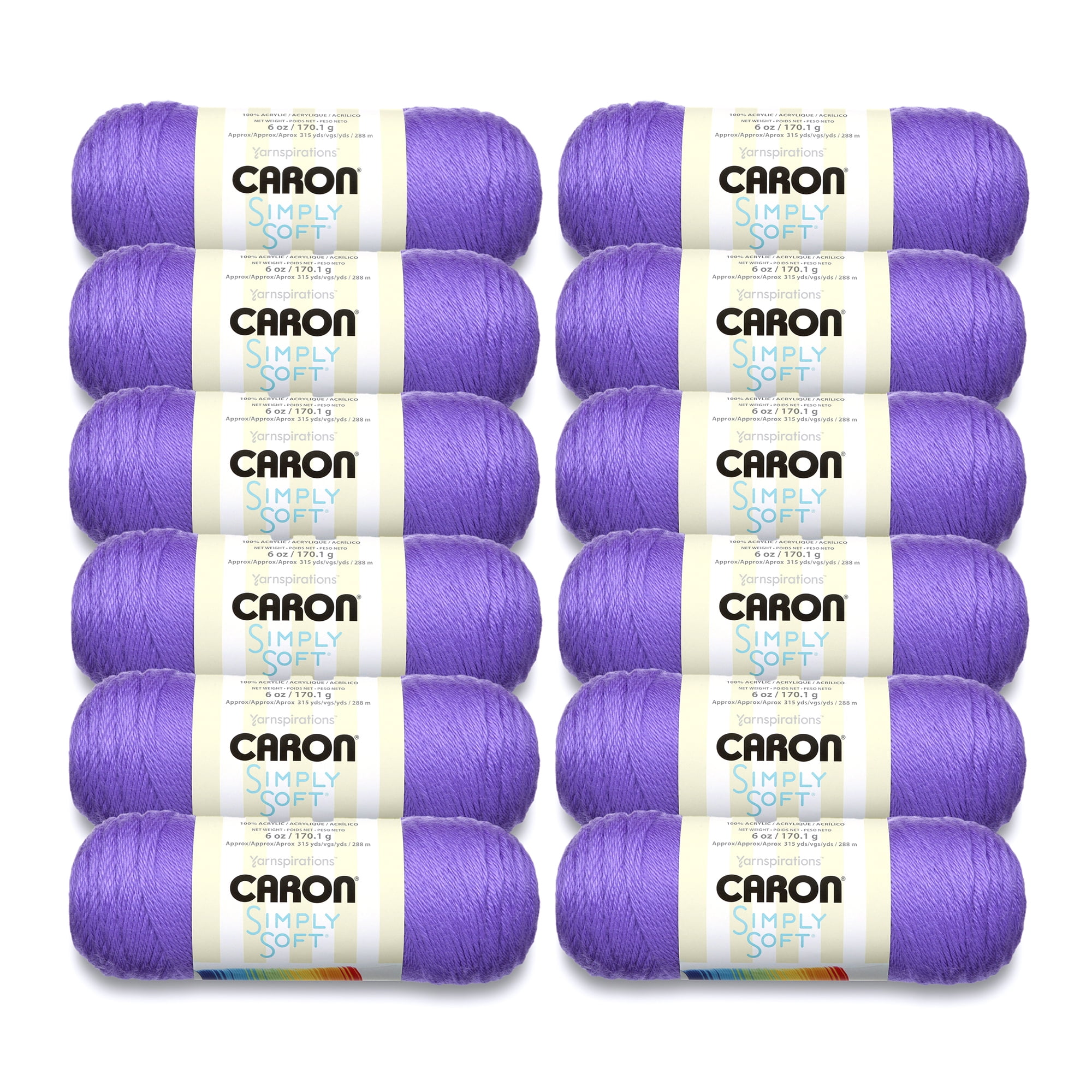 Caron® Simply Soft® Brites #4 Medium Acrylic Yarn, Grape 6oz/170g, 315 ...