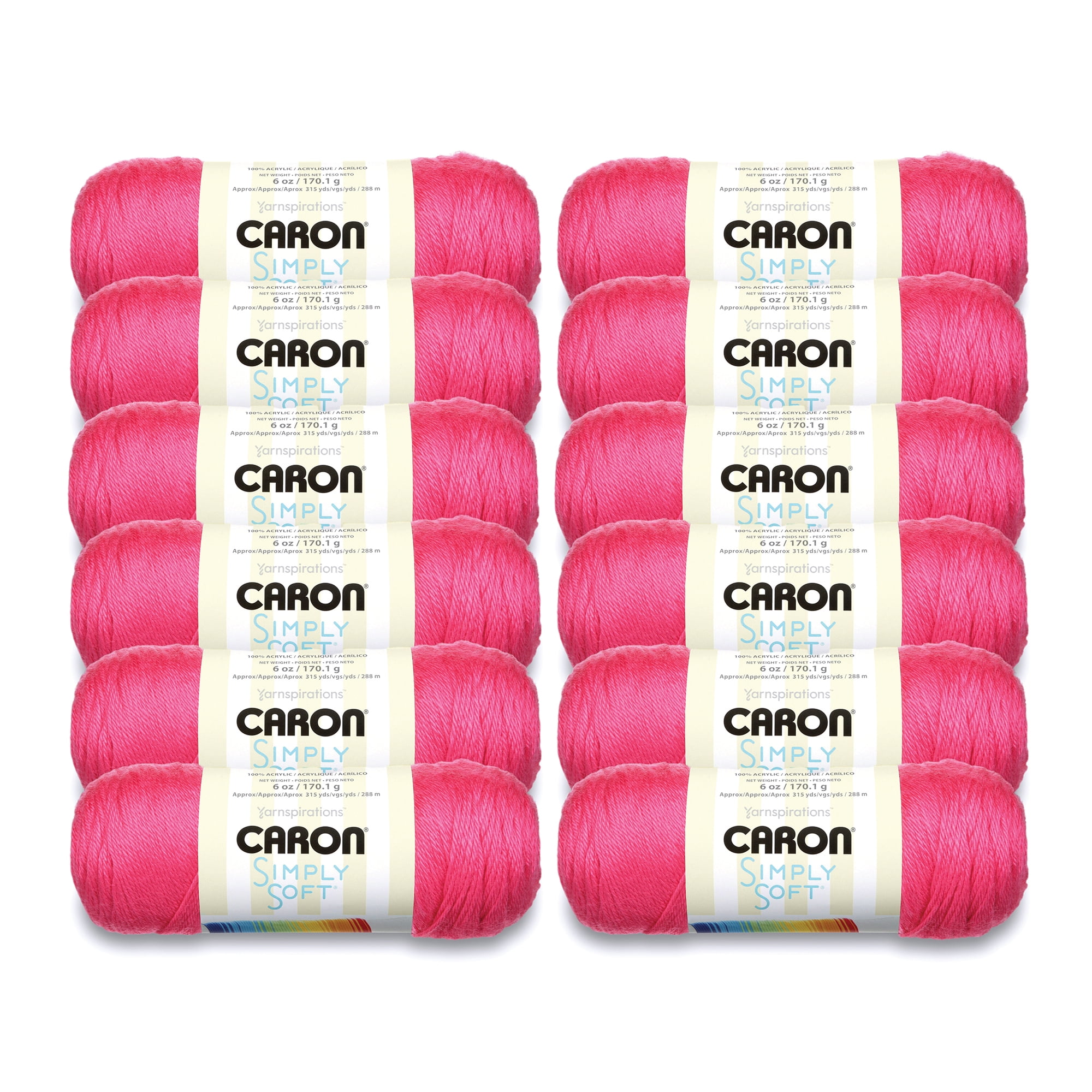Caron® Simply Soft® Brites #4 Medium Acrylic Yarn, Watermelon 6oz/170g ...