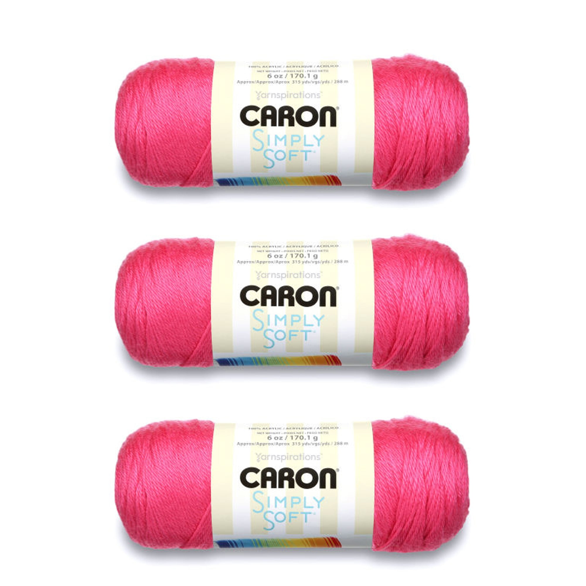 Caron Simply Soft Brites Yarn-Watermelon, Multipack Of 3 - Walmart.com