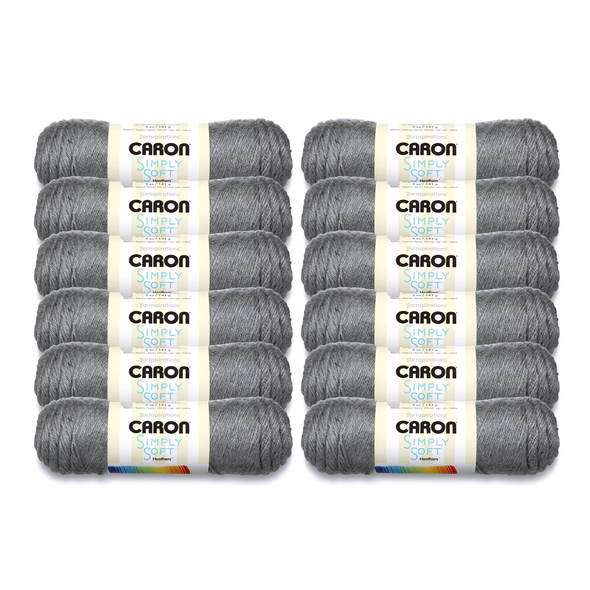 Caron® Simply Soft® Heathers™ #4 Medium Acrylic Yarn, Gray Heather 5oz ...