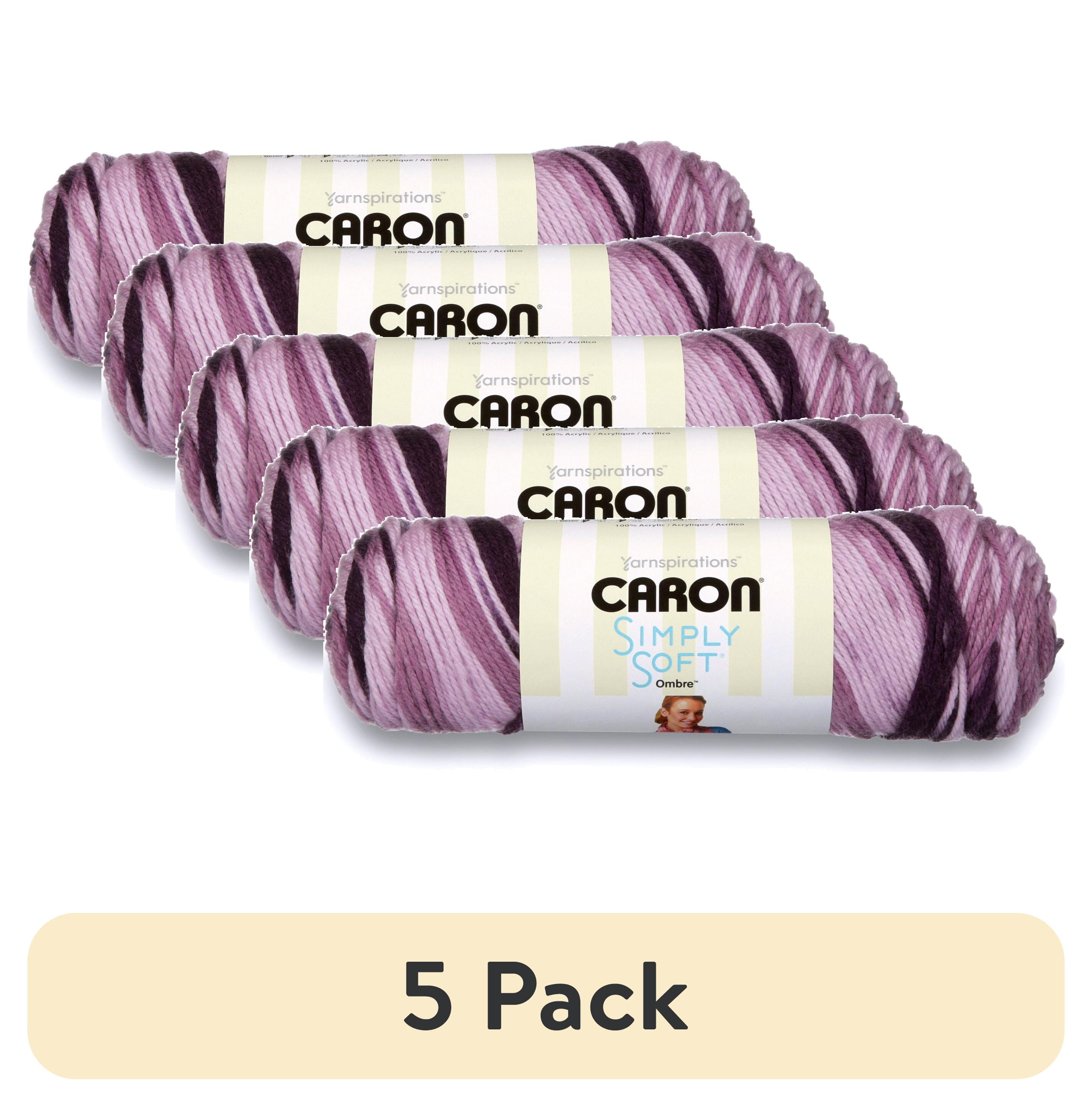 (5 pack) Caron Simply Soft Ombre 4 Medium Acrylic Yarn, Grape Purple ...