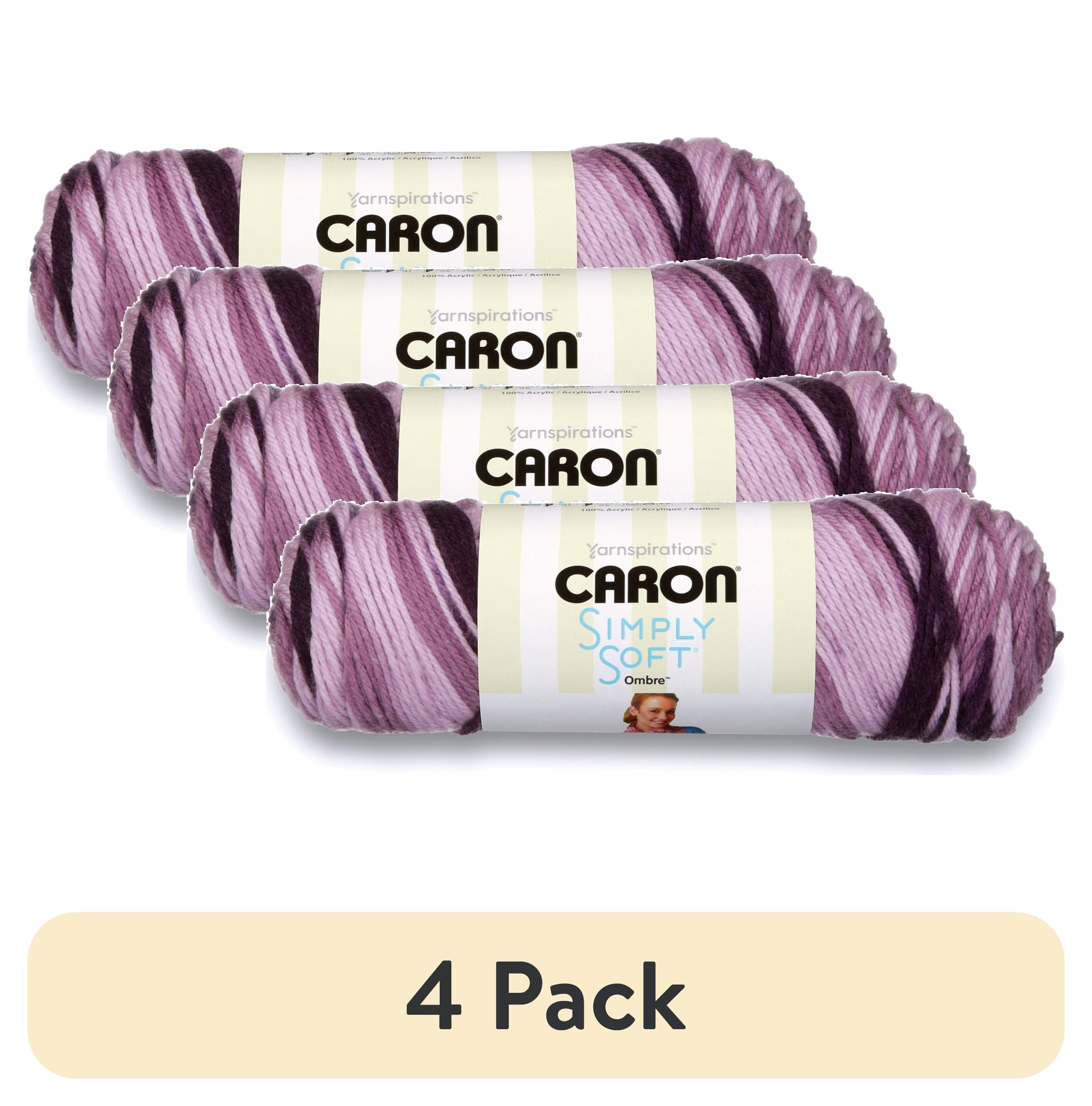 (4 pack) Caron Simply Soft Ombre 4 Medium Acrylic Yarn, Grape Purple ...