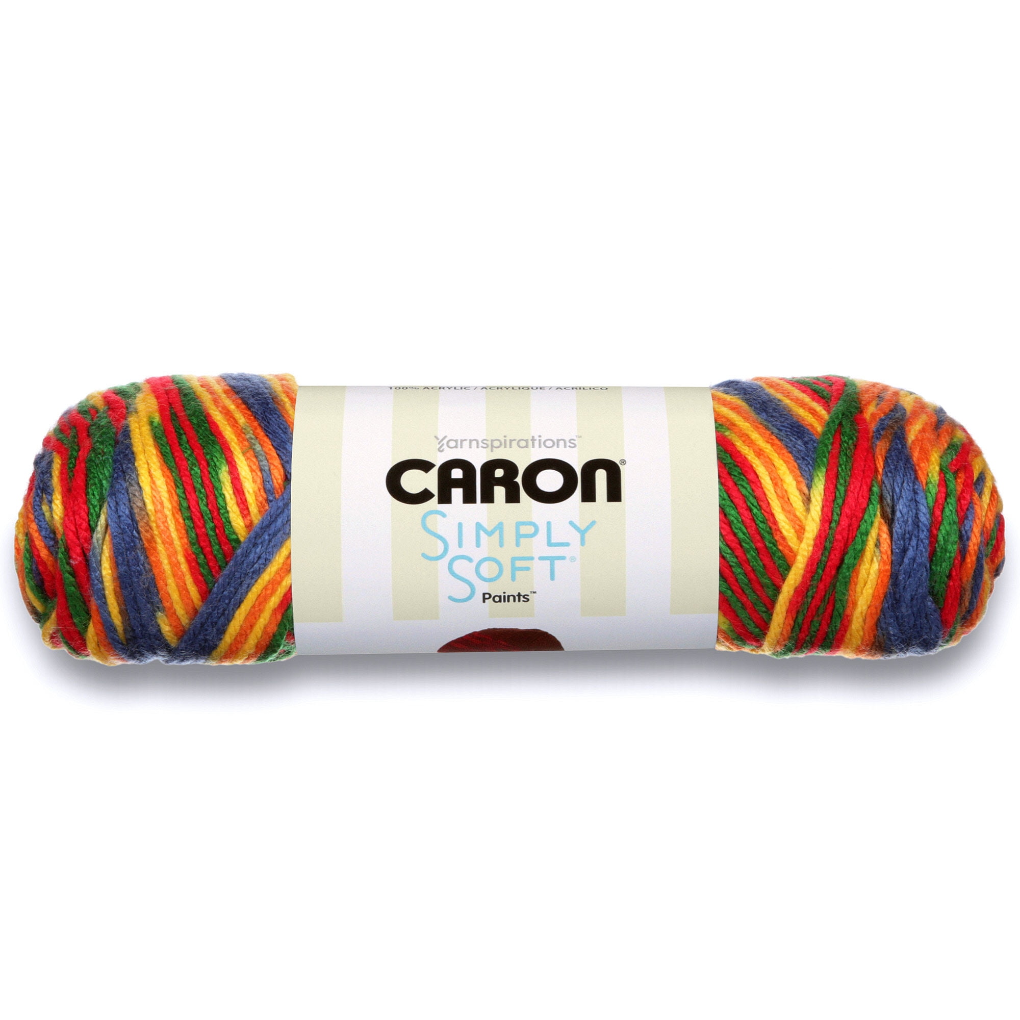 Caron Simply Soft Paints Yarn, Crayon Variegate, Medium, 100% Acrylic ...