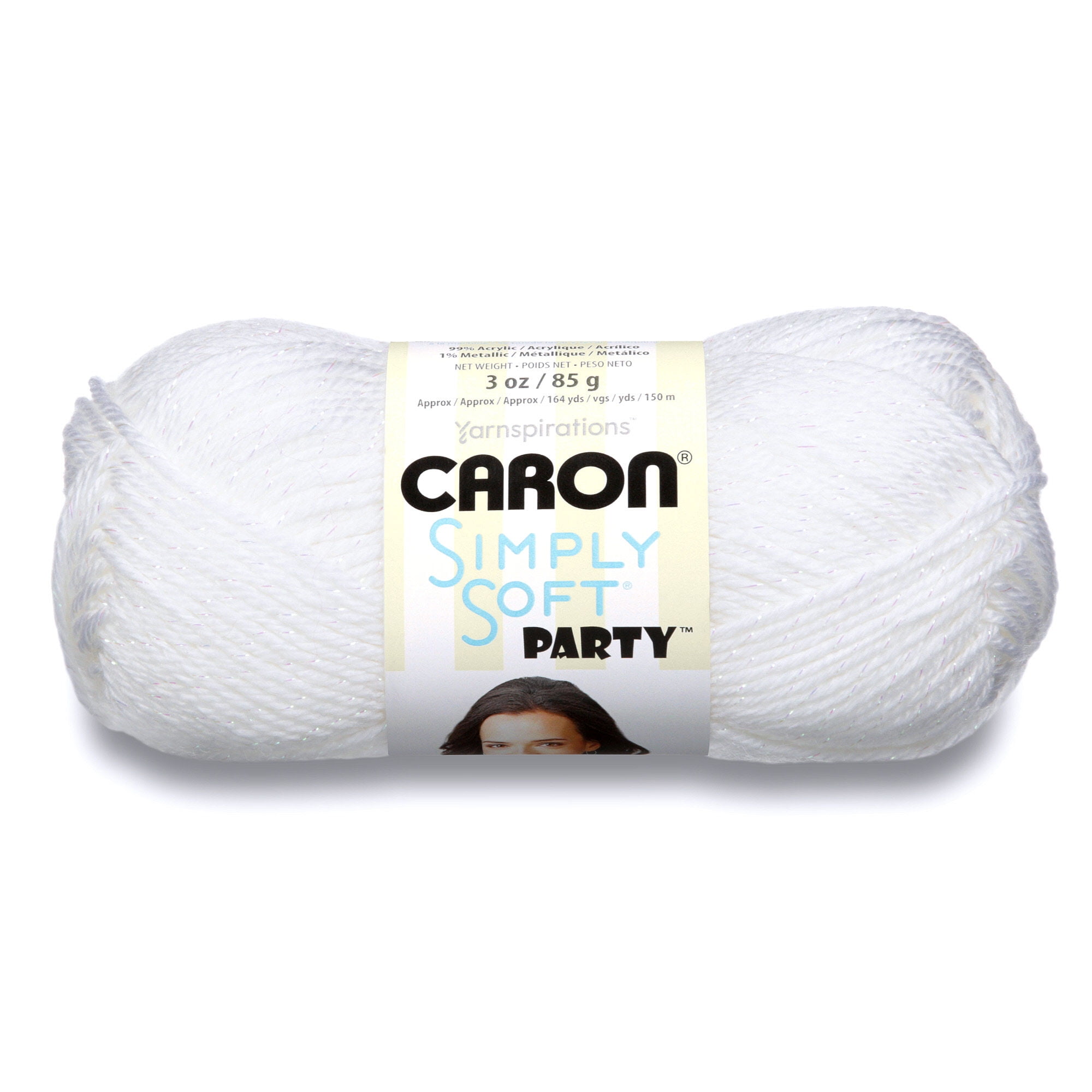 Caron, Acrylic Yarn, Snow Sparkle 3oz/85g, Medium weight - Walmart.com