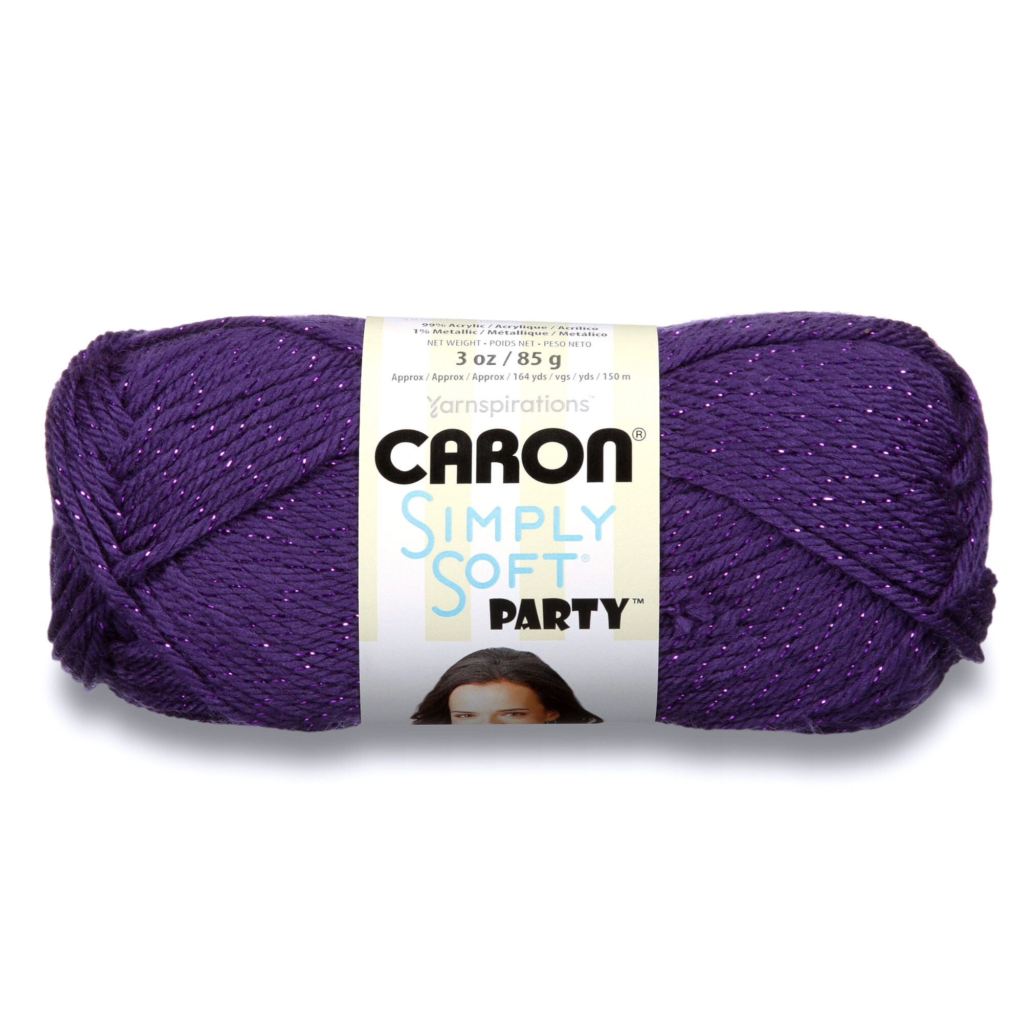 Caron Simply Soft Party Purple Sparkle Yarn, 1 Each - Walmart.com