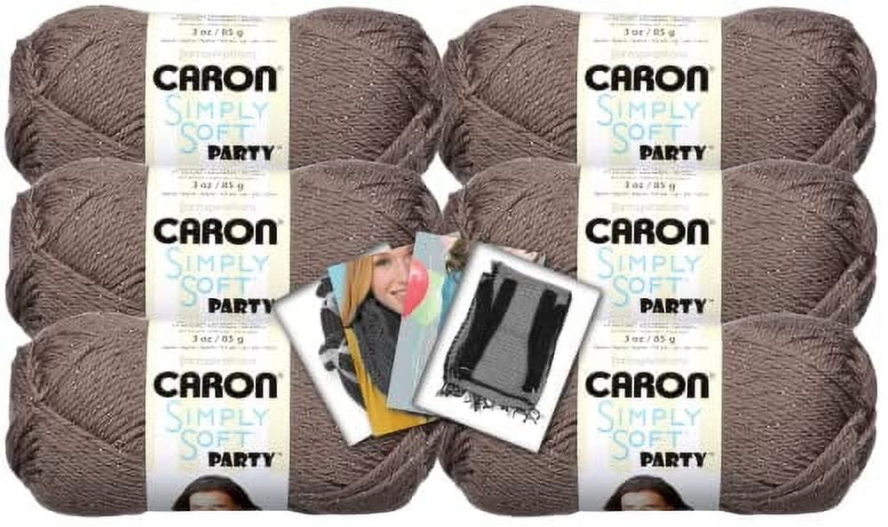 Caron Simply Soft Party Yarn - 6 Pack with Pattern Cards in Color ...