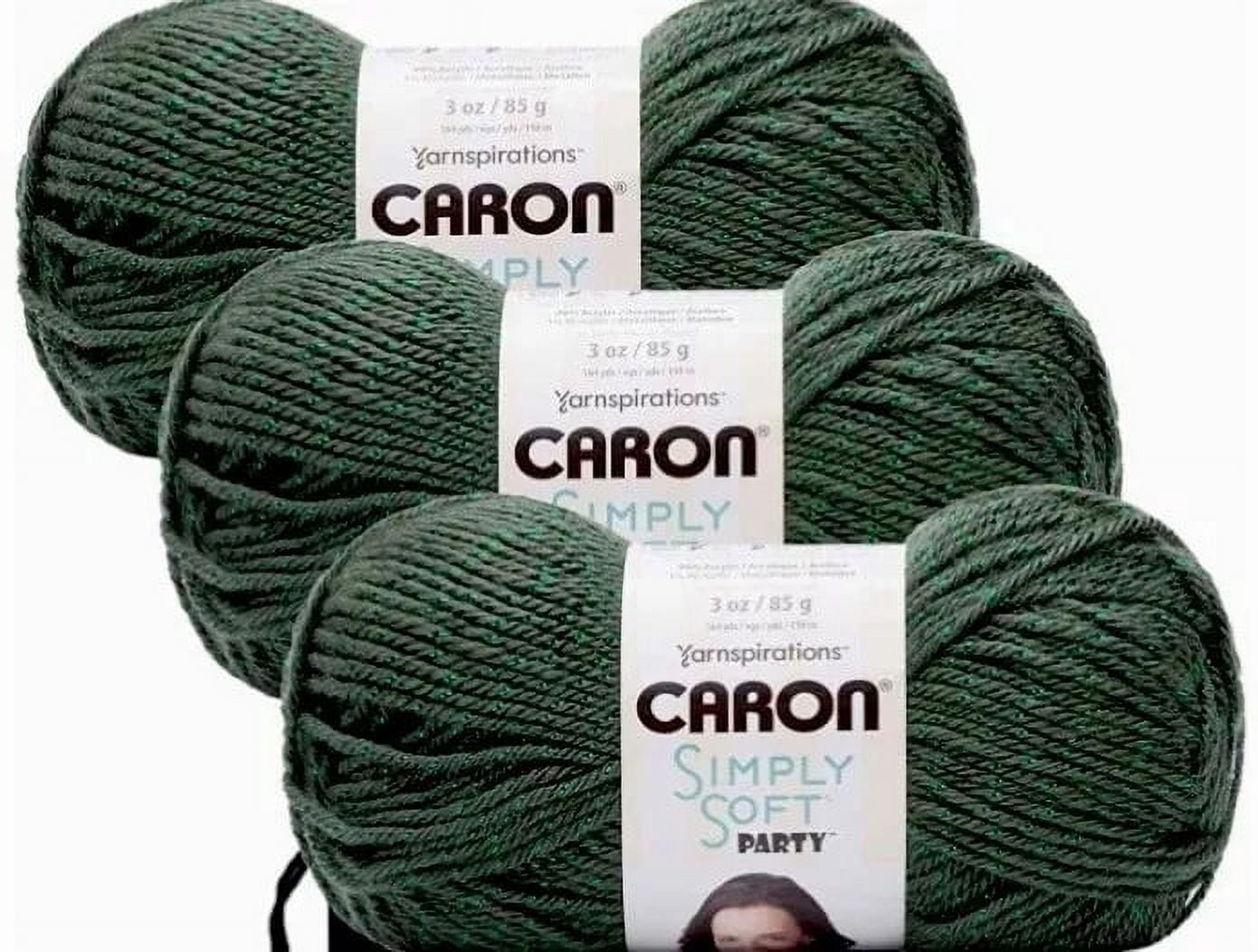 Caron Simply Soft Party Yarn-Dark Sage Sparkle Pack of 3 - Walmart.com