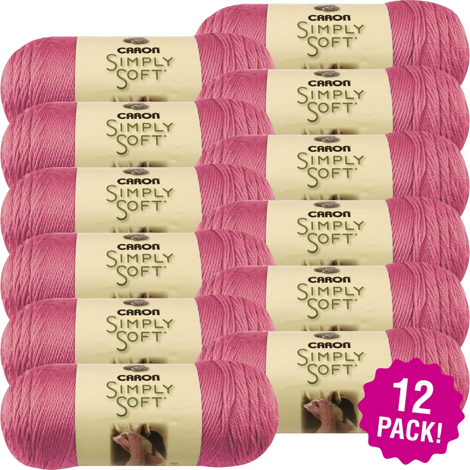 Caron Simply Soft Solids Yarn 12/Pk-Watermelon - Walmart.com