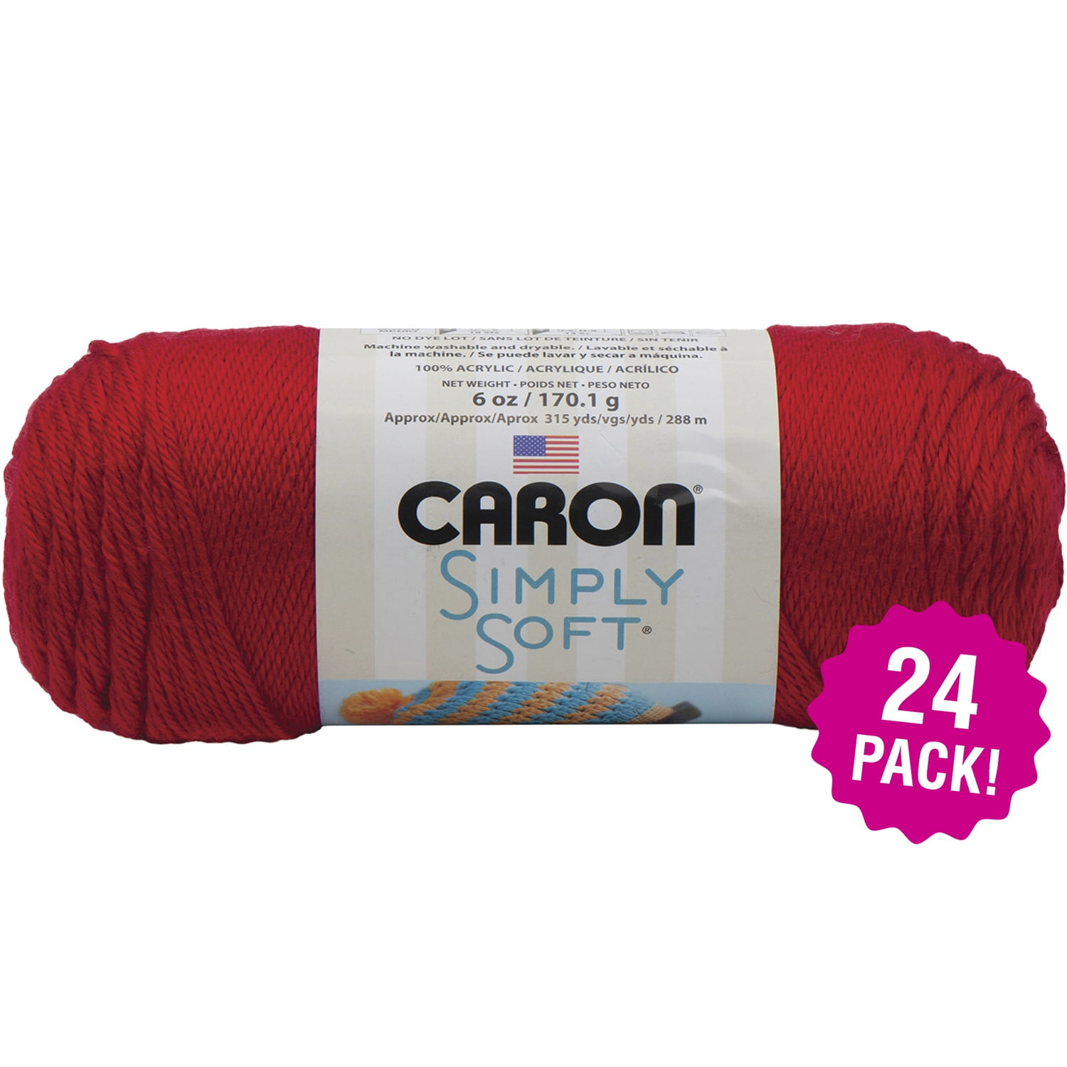 Caron Simply Soft Solids Yarn 24/Pk-Harvest Red - Walmart.com