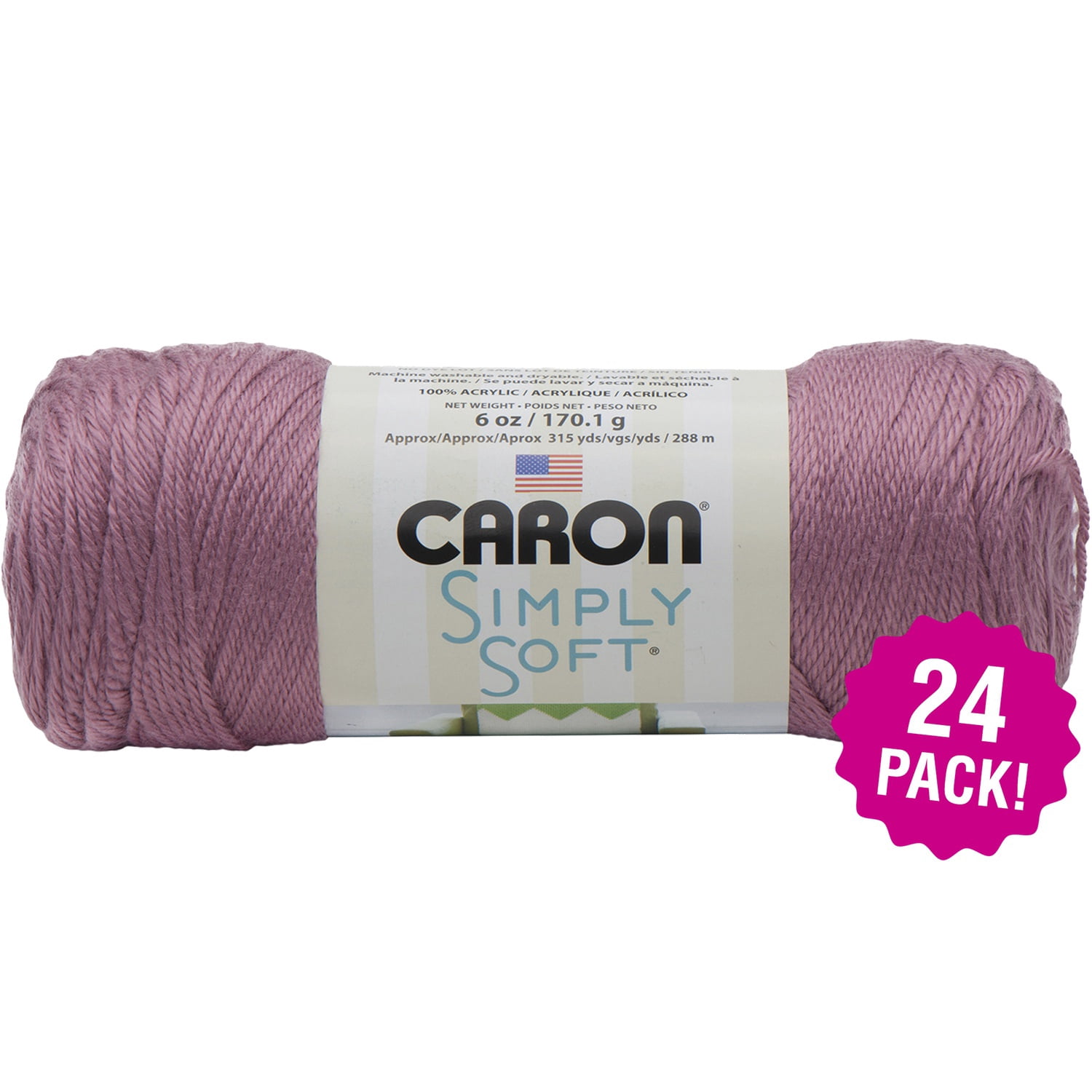 Caron Simply Soft Solids Yarn 24/Pk-Plum Wine - Walmart.com