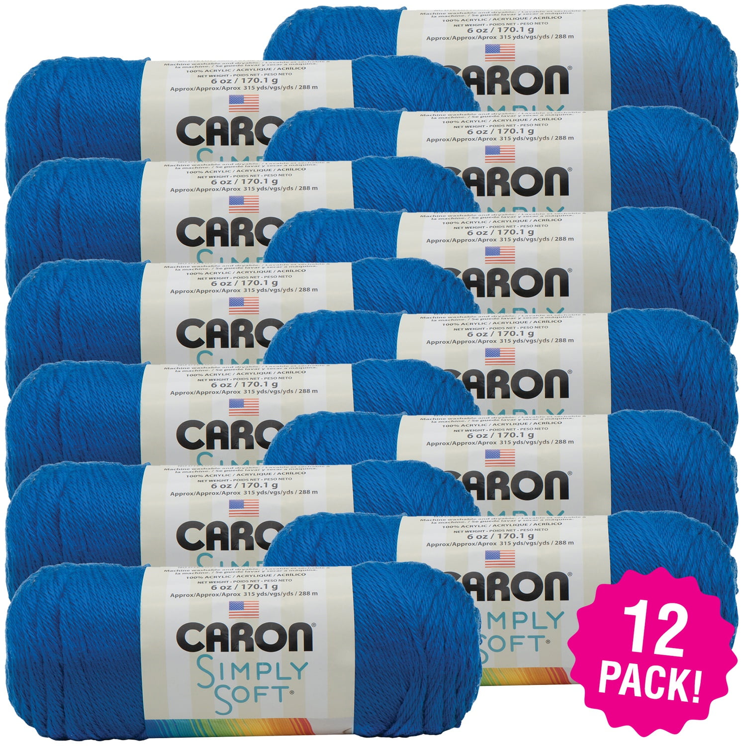 Caron Simply Soft Solids Yarn - Royal Blue, Multipack of 12 - Walmart.com