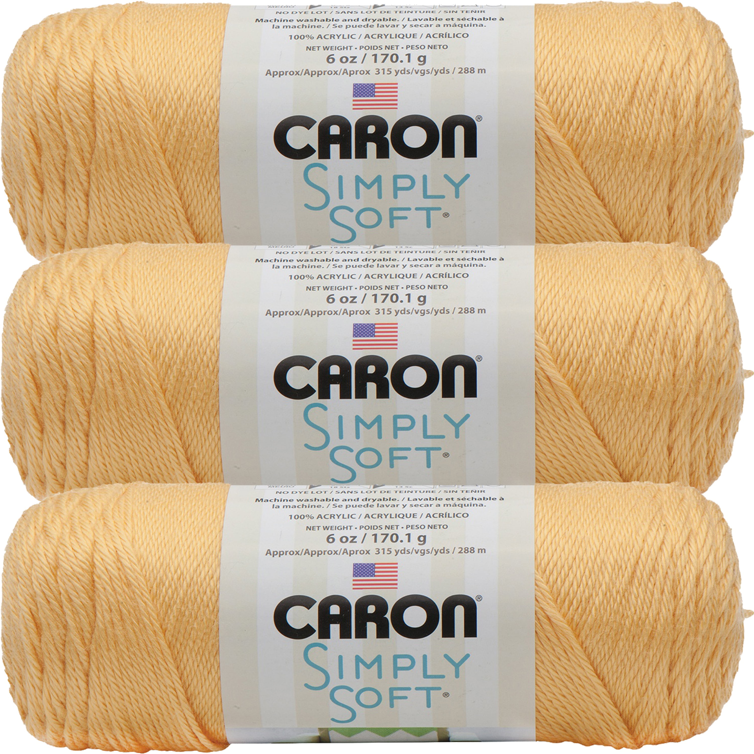 Caron Simply Soft Solids Yarn-Sunshine, Multipack Of 3 - Walmart.com