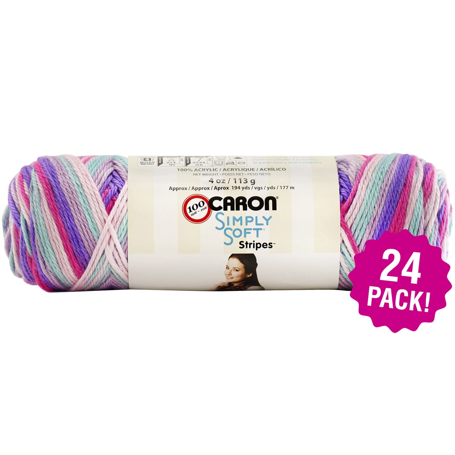 Caron Simply Soft Stripes Yarn 24/Pk-Times Square - Walmart.com