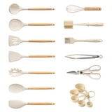 Carote Silicone Cooking Utensils Set 10 Pcs with Wooden Handles ...