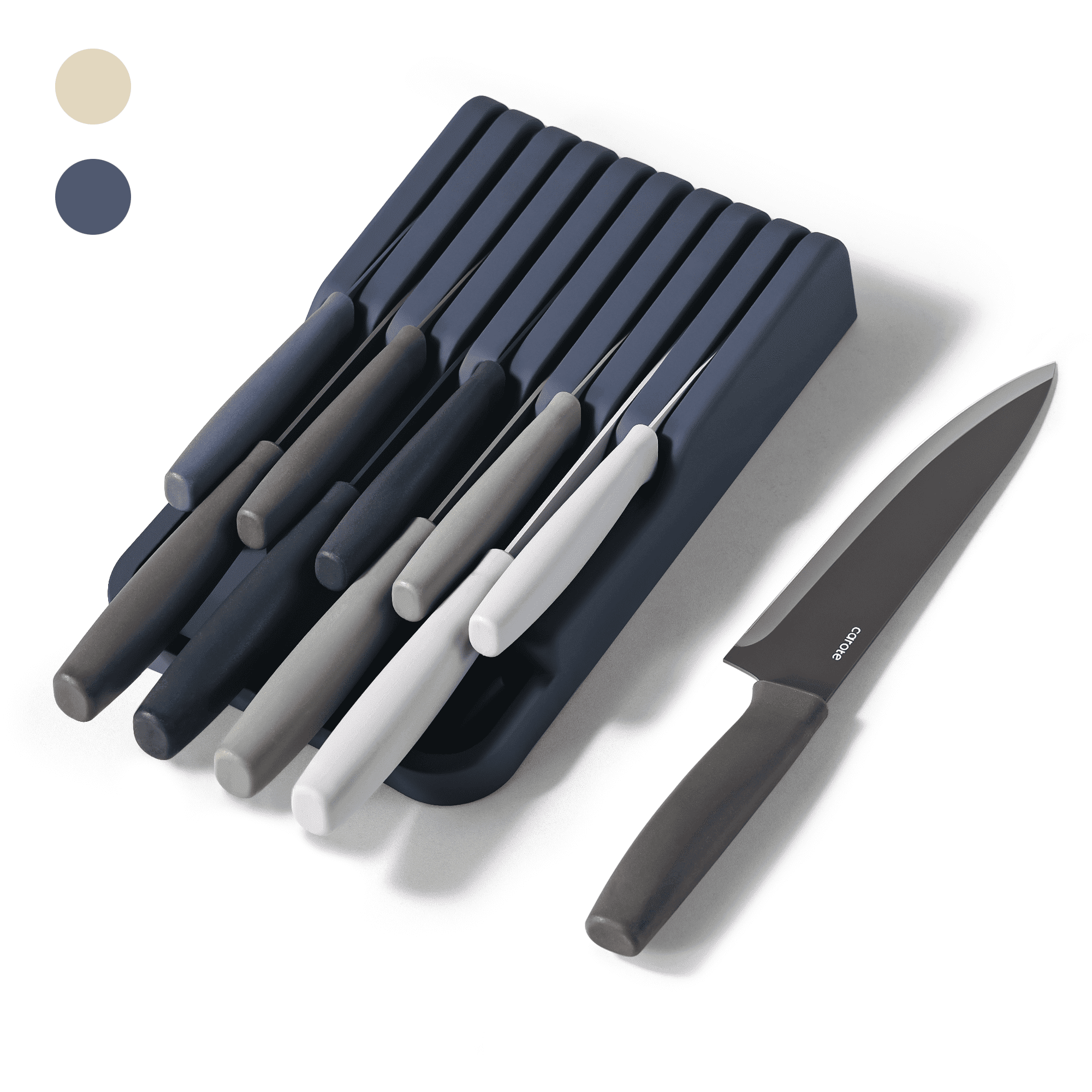 Carote 10-Piece Kitchen Knife Set, Stainless Steel, In-Drawer Storage ...