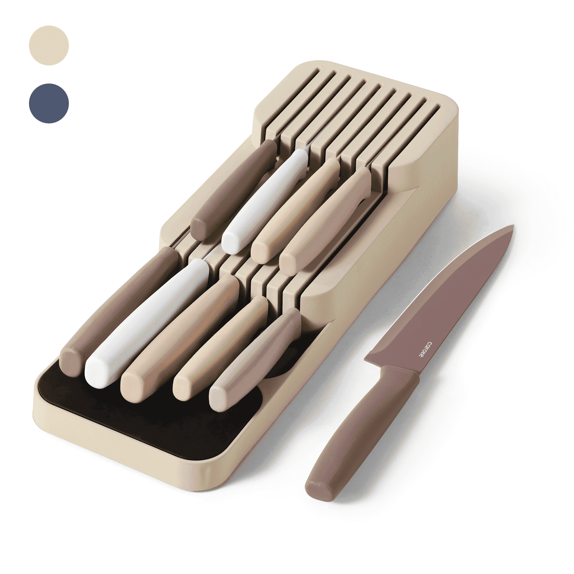 Carote 10Pcs Kitchen Knife Set, Sharp Stainless Steel Knives, Ergonomic ...