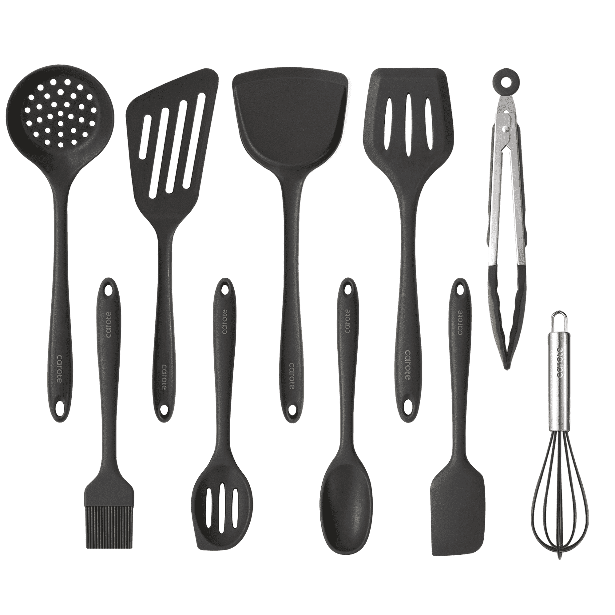 Carote 10Pcs Silicone Kitchen Utensils Set, Nonstick and Heat Resistant ...