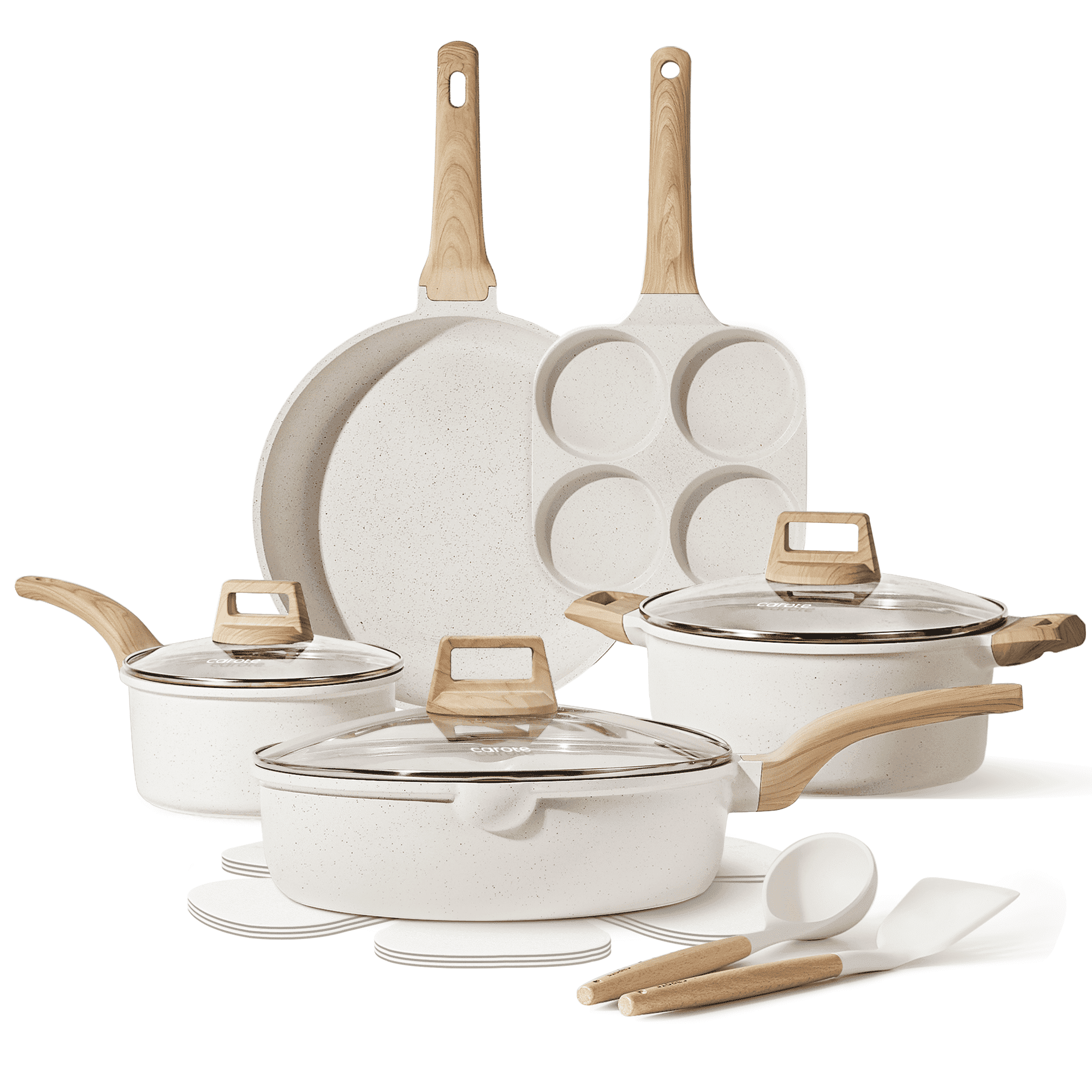 Carote 13 Pcs Nonstick Cookware Sets, Granite Non Stick Pots and Pans ...