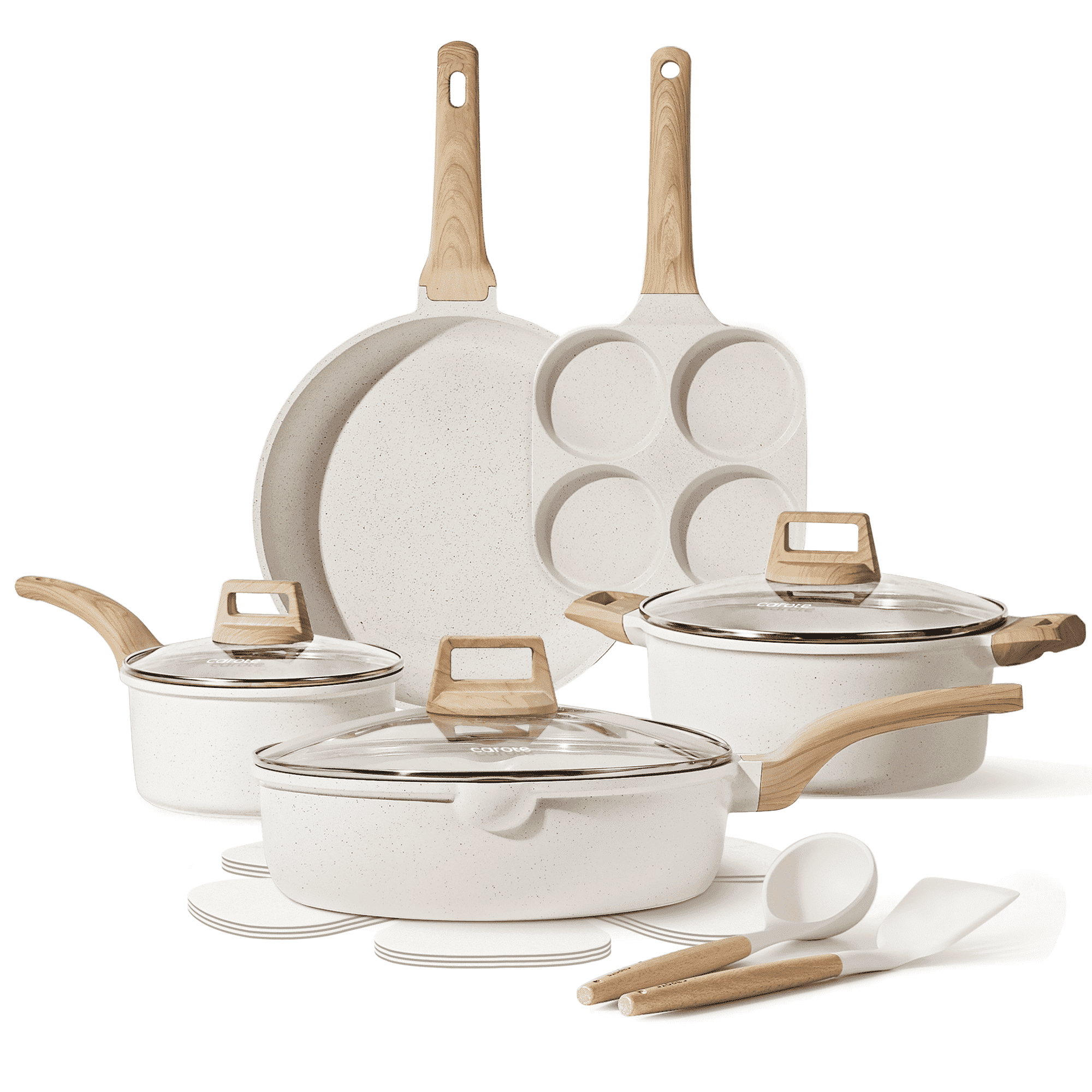 Carote 13 Pcs Nonstick Cookware Sets, Granite Non Stick Pots and Pans ...
