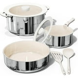 Carote Nonstick Ceramic Cookware Set, Detachable Handle, Stainless ...