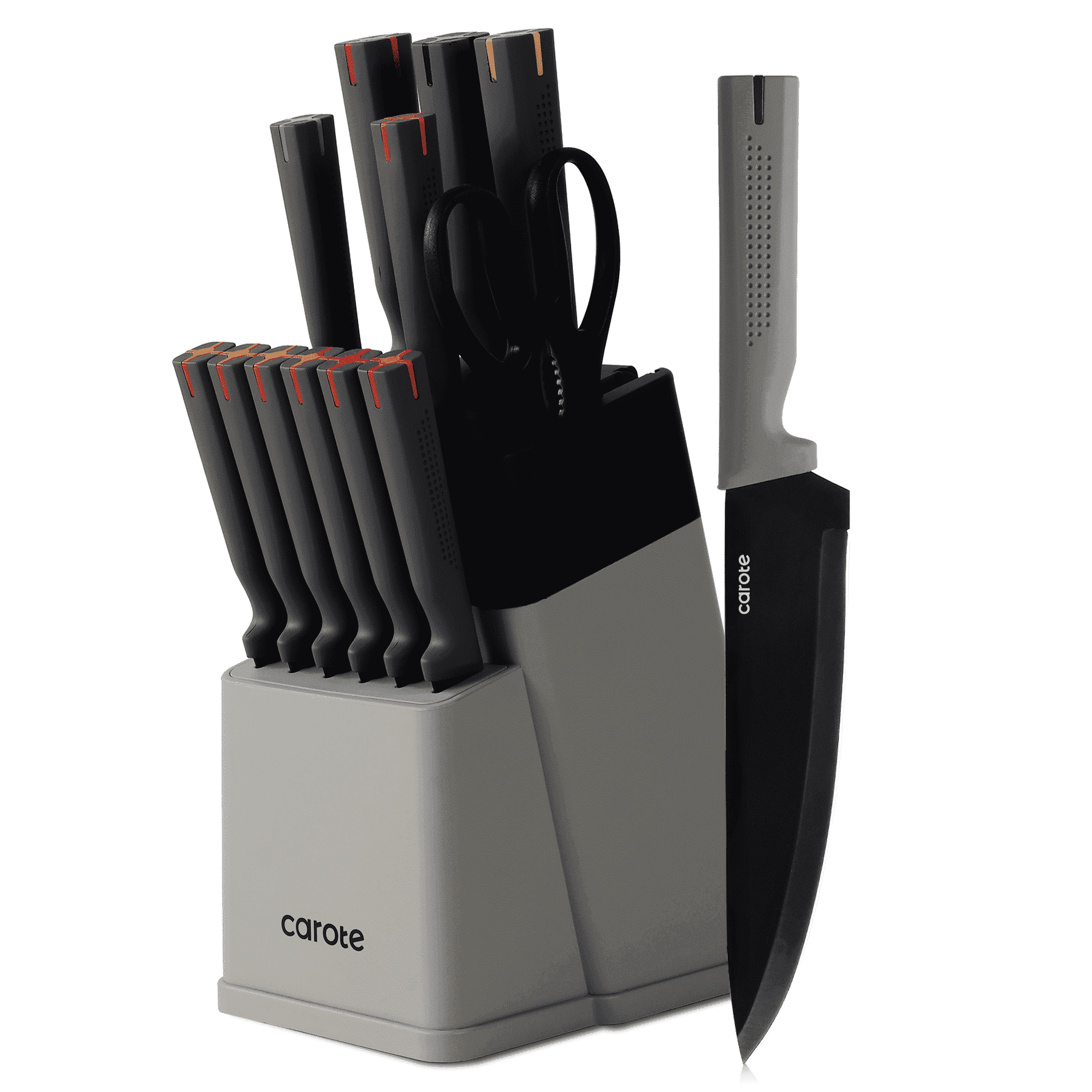 Carote 14Pcs Kitchen Knife Set, Stainless Steel Razor-Sharp Blades ...