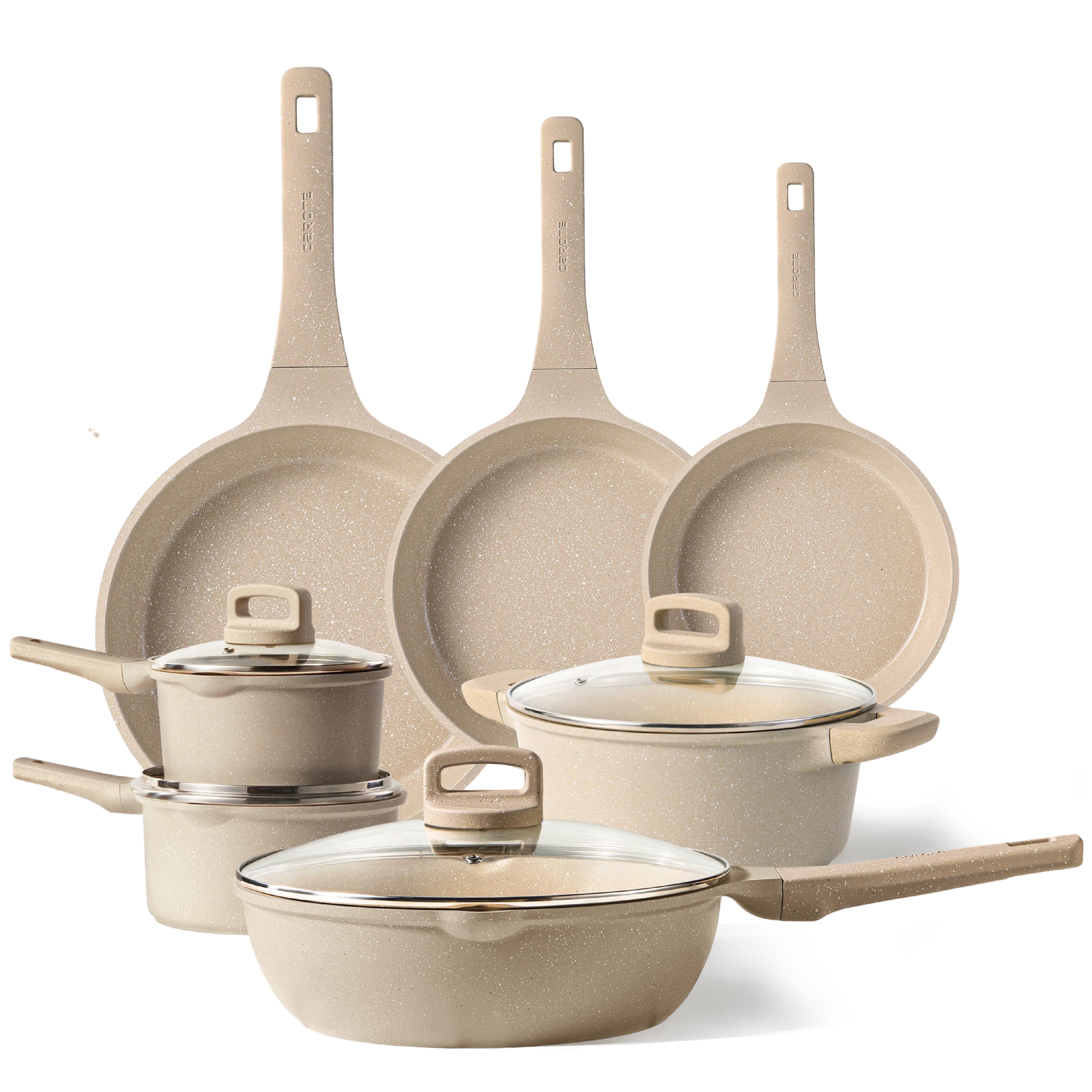 Carote 11-Piece Pots and Pans Set, Nonstick Cookware with Lids ...