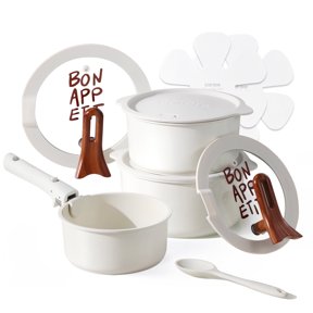 Carote 14-Piece Ceramic Cookware Set, Nonstick Pots and Pans with ...