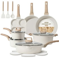 Danish 9-Pieces Forged Cookware Set with Lid, Kitchen Nonstick Ceramic ...