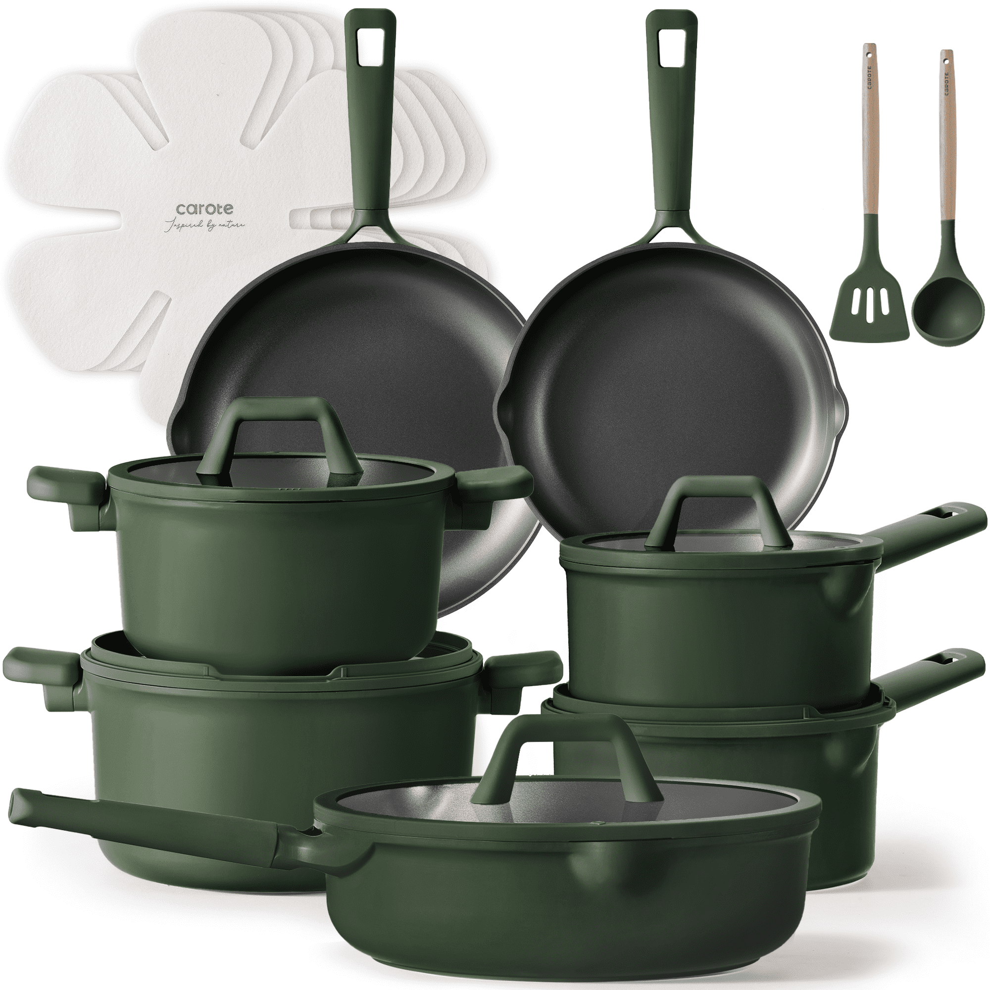 Carote 18 Pcs Nonstick Cookware Sets, Non Stick Pots and Pans Set ...