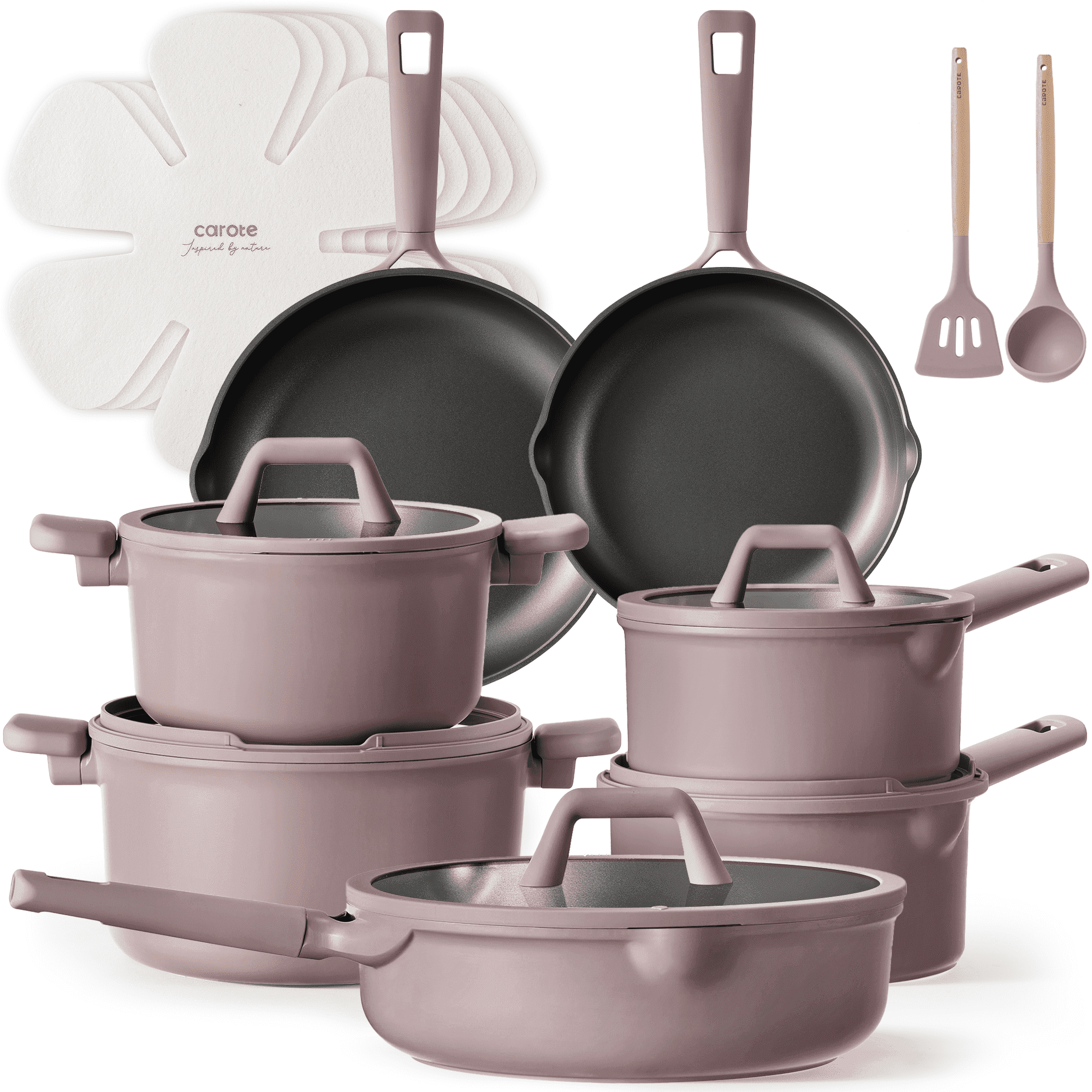 Carote 18 Pcs Nonstick Cookware Sets, Non Stick Pots and Pans Set ...