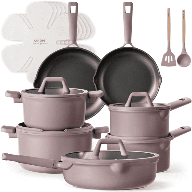 Carote 18 Pcs Nonstick Cookware Sets, Non Stick Pots and Pans Set ...