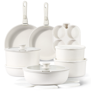 15Pcs Pots and Pans Set Non Stick, Cookware Sets with Detachable Handle ...