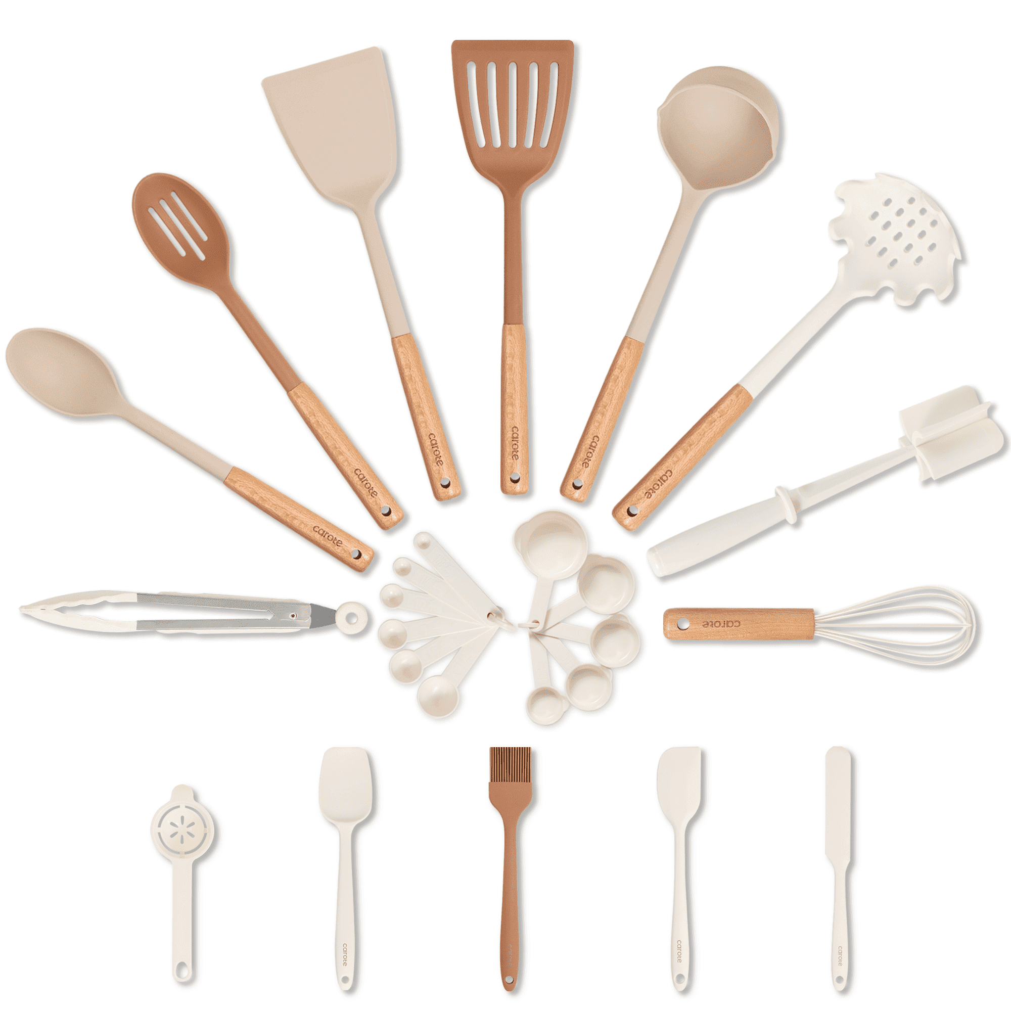 Carote 26Pcs Silicone Kitchen Utensil Sets, Extra Large Nonstick ...