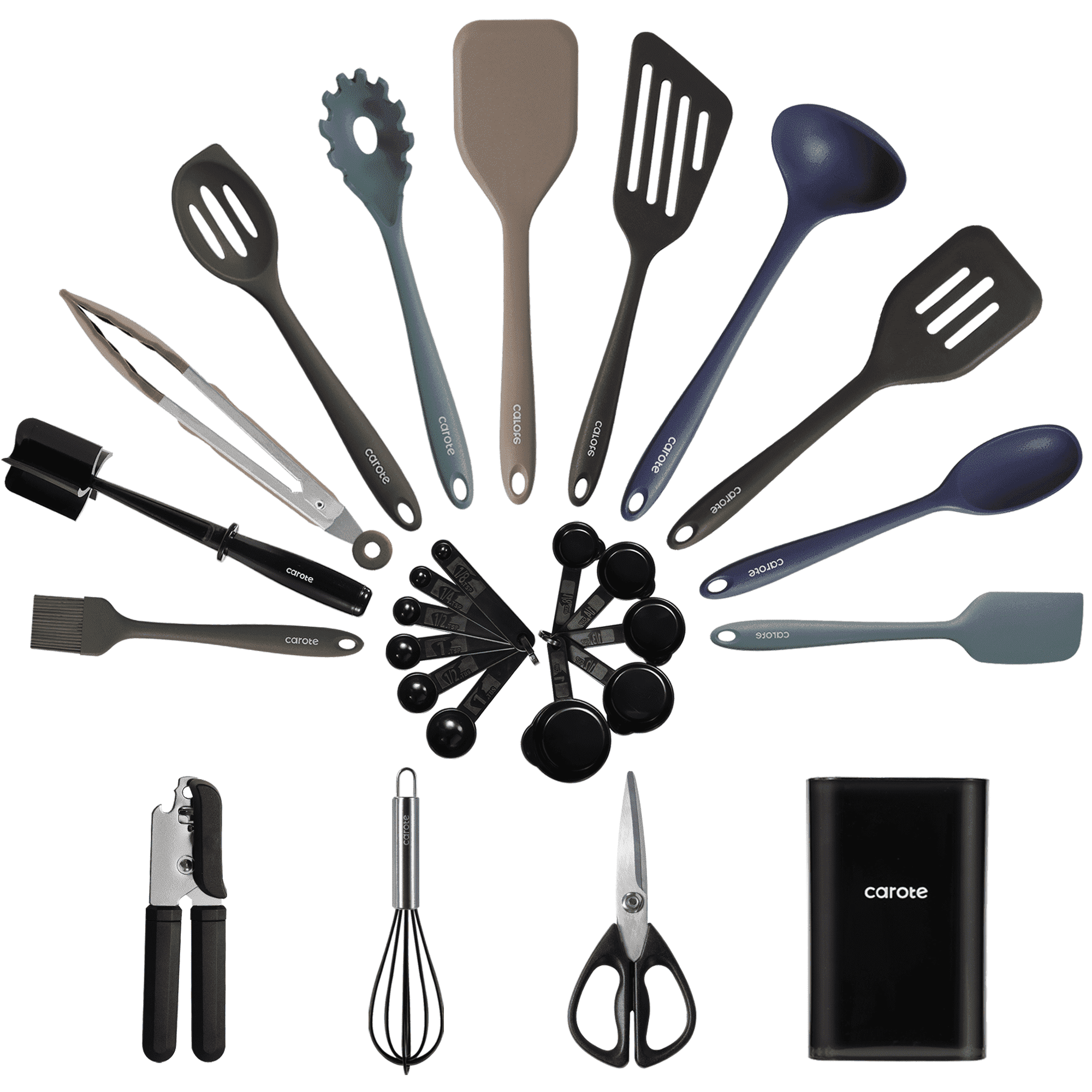 Carote 26pcs Silicone Cooking Utensil Set, Dishwasher Safe, Nonstick ...