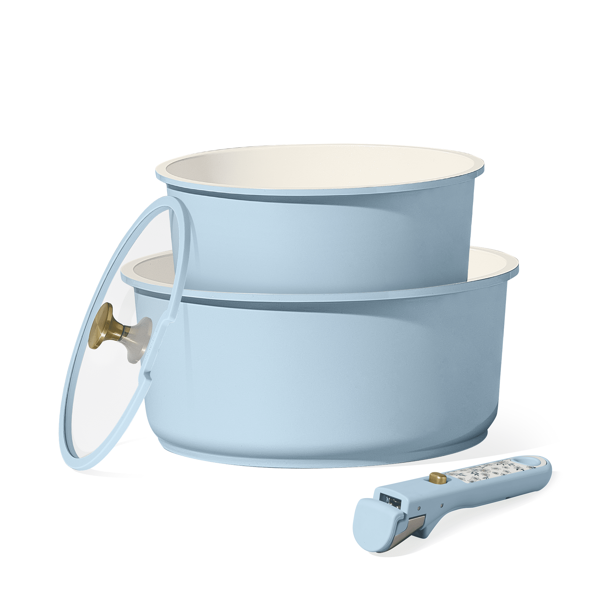 Carote 4 Pcs Ceramic Saucepans Set, Pots Set with Detachable Handle ...