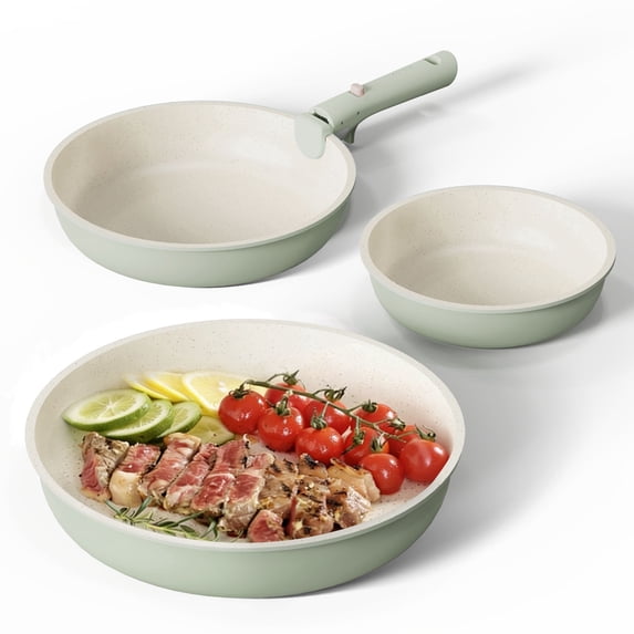 Carote 4 Pcs Nonstick Cookware Sets, Pots and Pans Set with Detachable ...