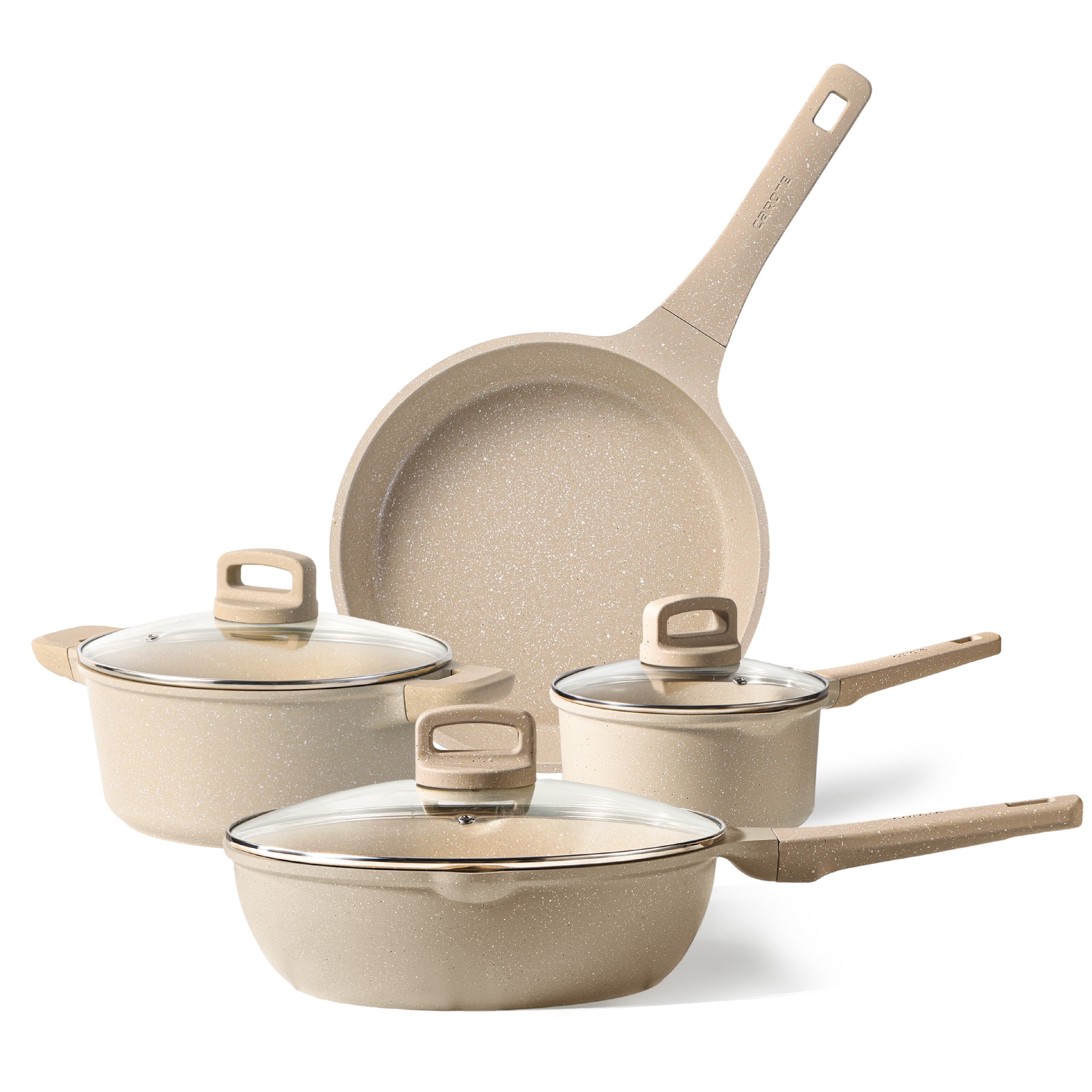 Carote Ceramic Cookware Set, 12 Pcs Nonstick Pots and Pans, Durable ...