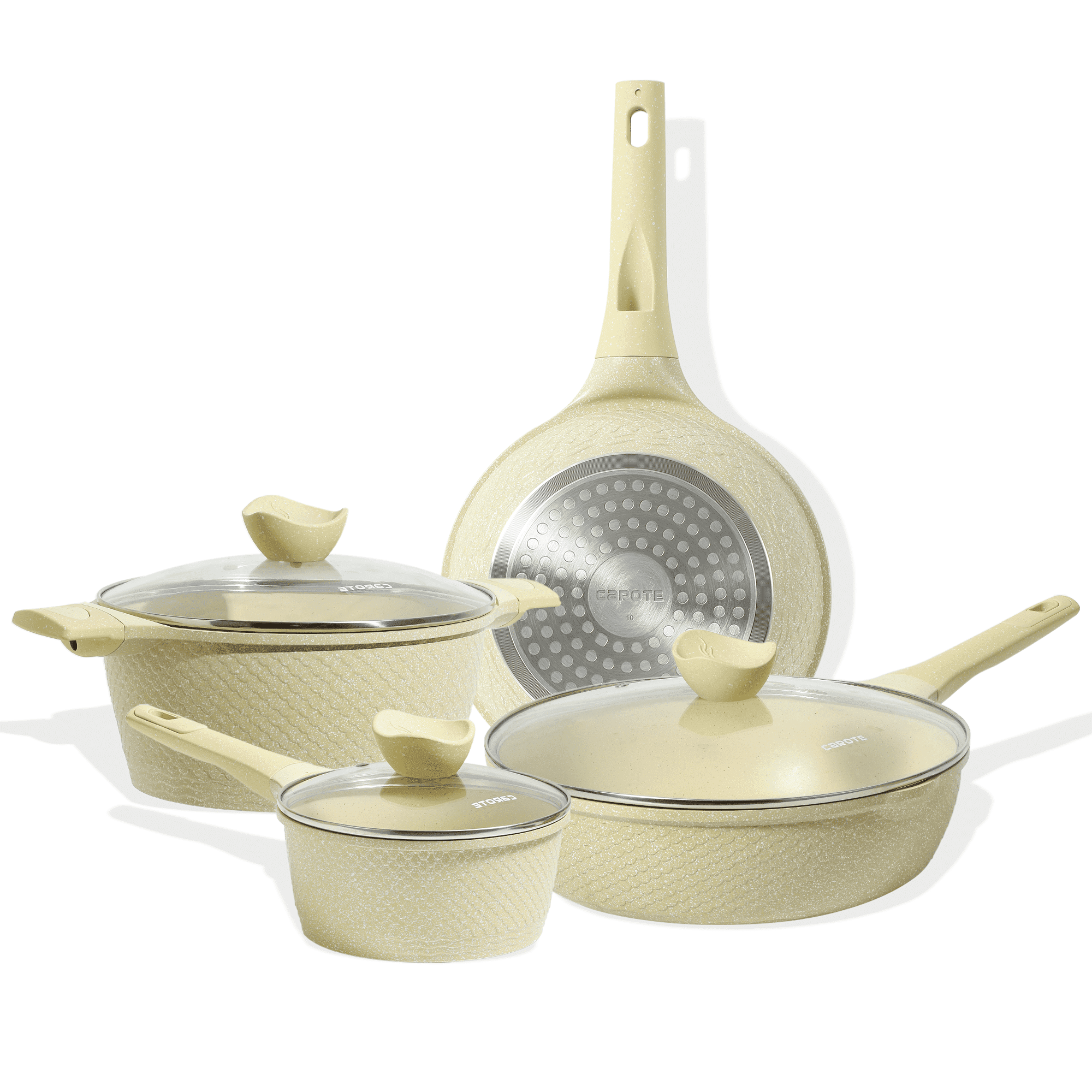 Carote 7-Piece Nonstick Pots and Pans with Lids, Induction Kitchen ...