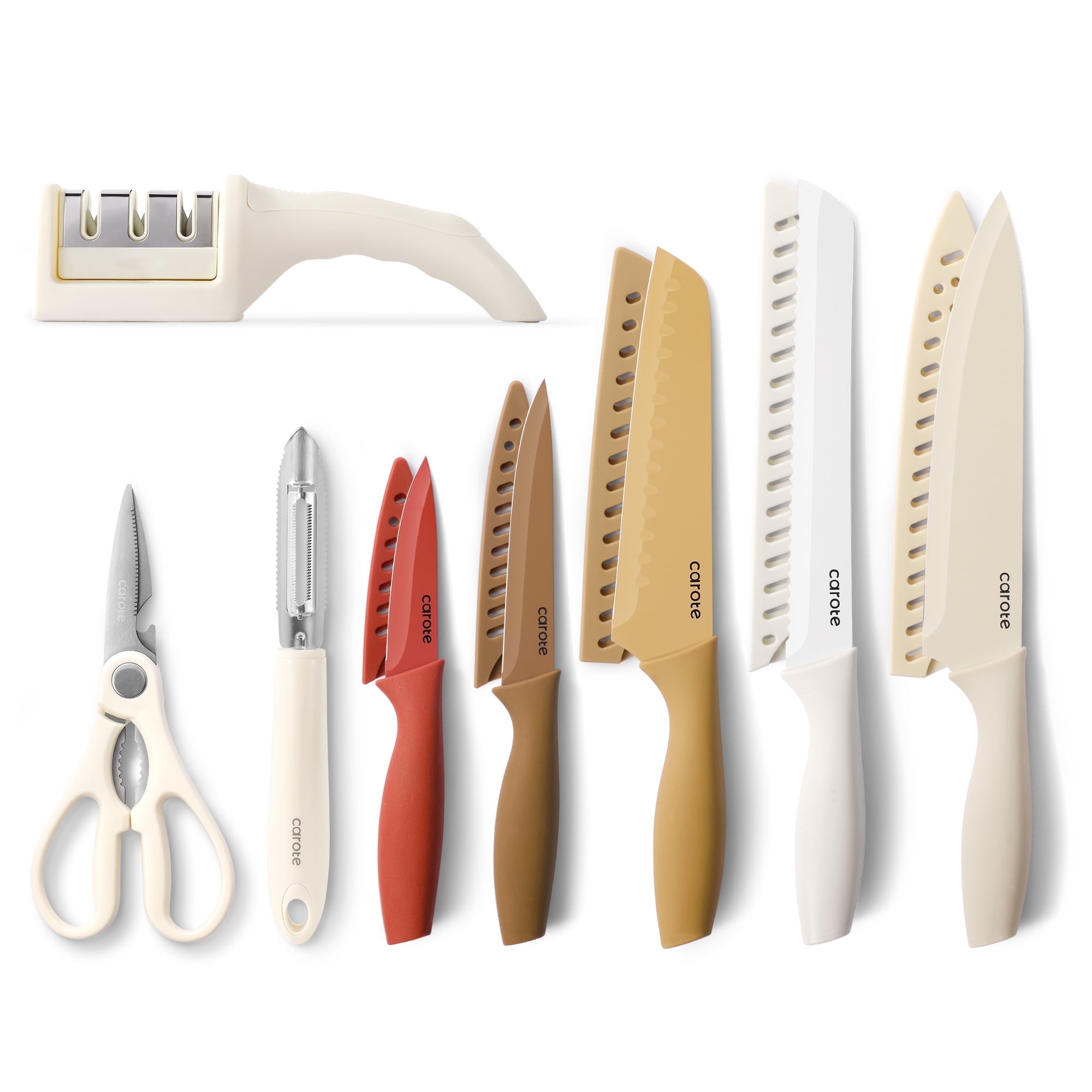 Carote Kitchen Knife Set with Shear, Sharpener, Peeler, 13 Pcs ...