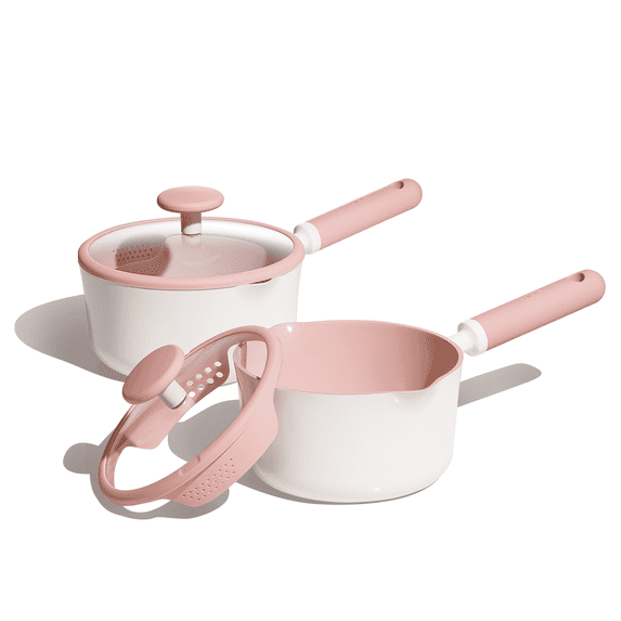 Carote, Ceramic Nonstick Saucepan Set, 2.5QT & 3QT, Pink - Walmart.com