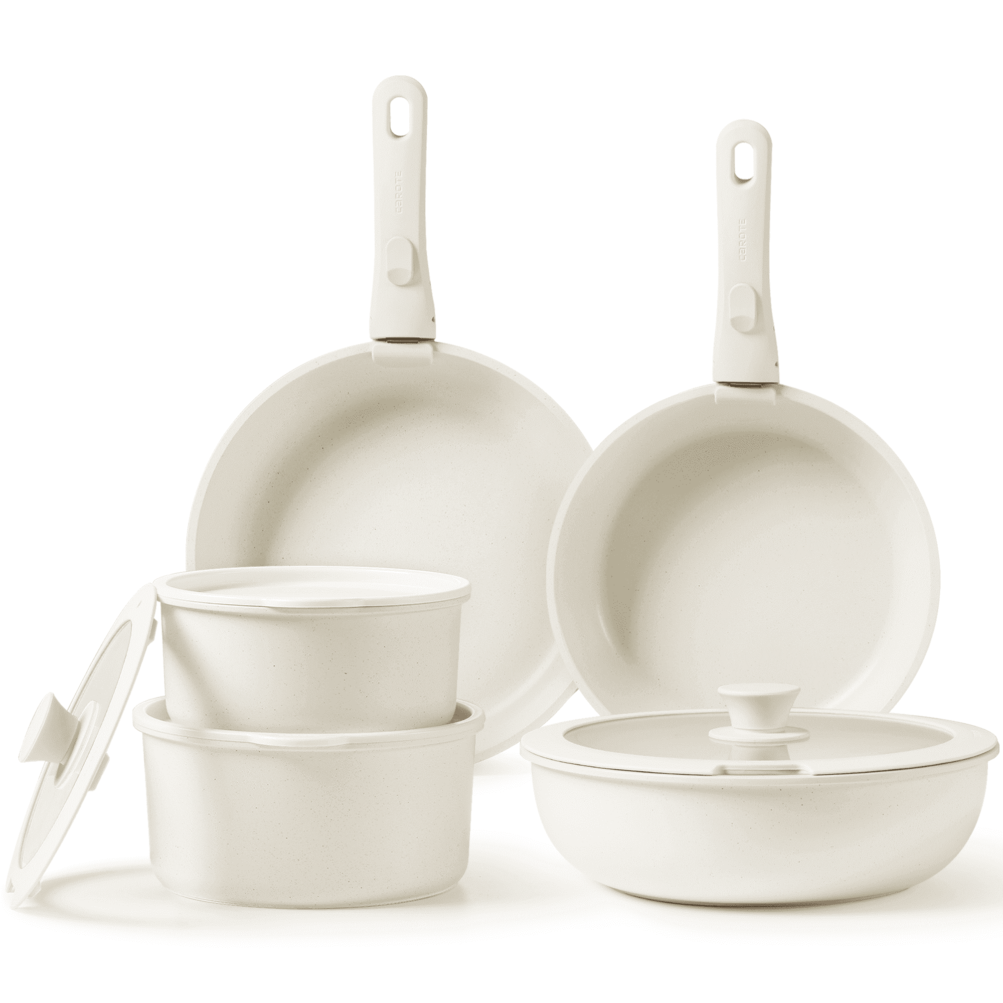 Carote 22-Piece Ceramic Pots and Pans Set, Nonstick Cookware Set with ...