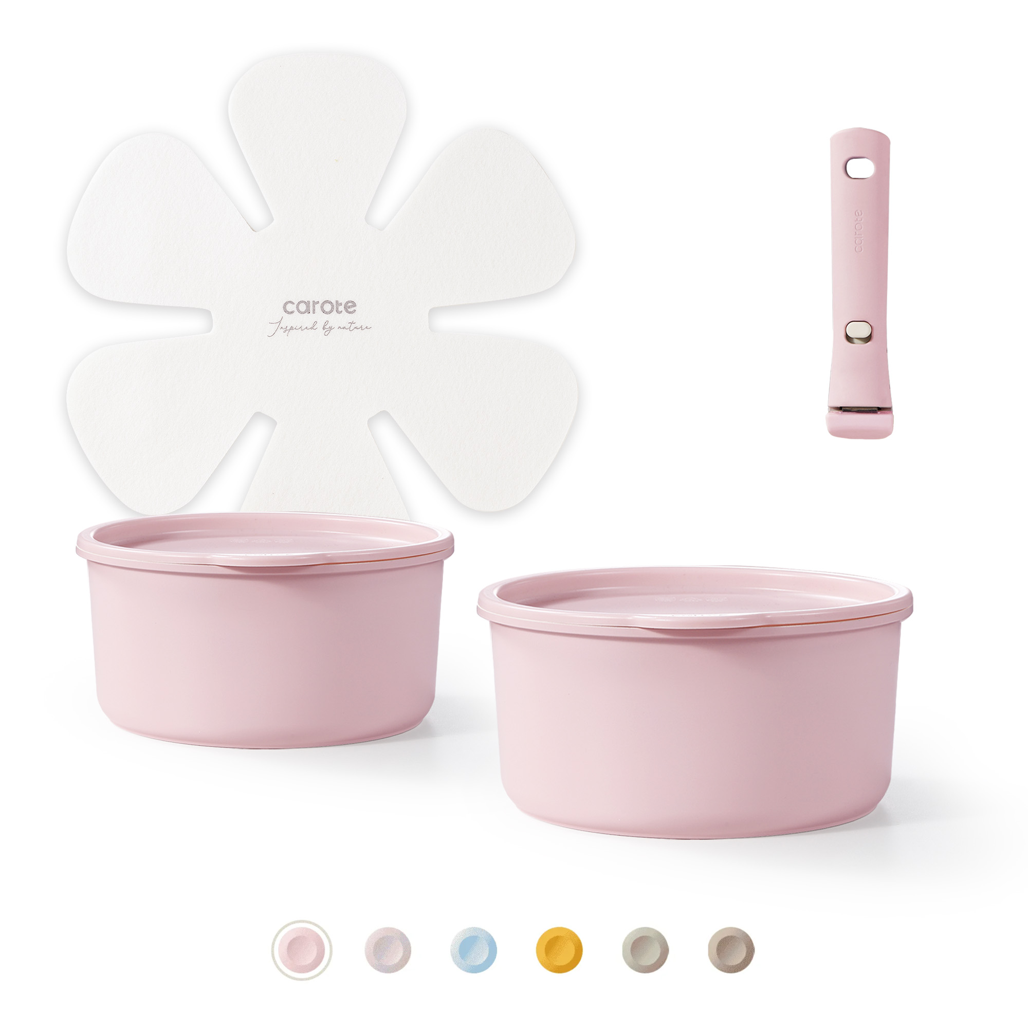 Carote Nonstick Cookware Sets, 6 Pcs Granite Non Stick Pots and Pans ...