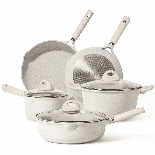 Carote Nonstick Pots and Pans Set, 8 Pcs Induction Kitchen Cookware ...