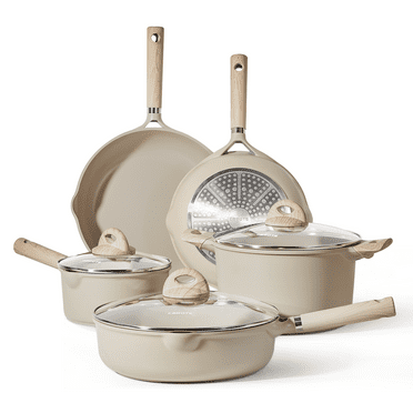 Thyme & Table 12-Piece Cookware Ceramic Non-Stick Set Ribbed Collection ...